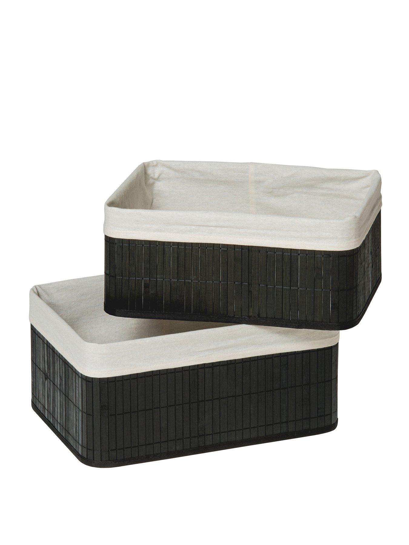 Interiors By Premier Set Of Two Kankyo Black Bamboo Storage Boxes | Very