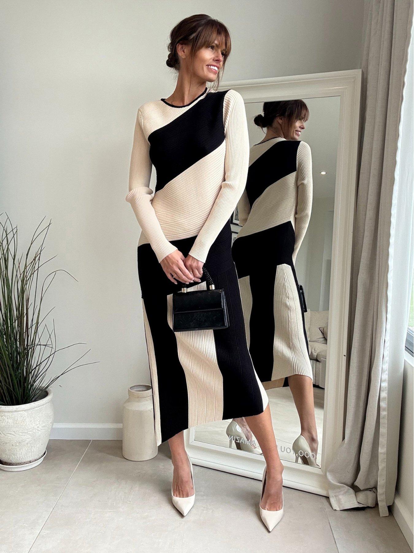 Style Cheat Mono Abstract Knit Dress - Multi | Very