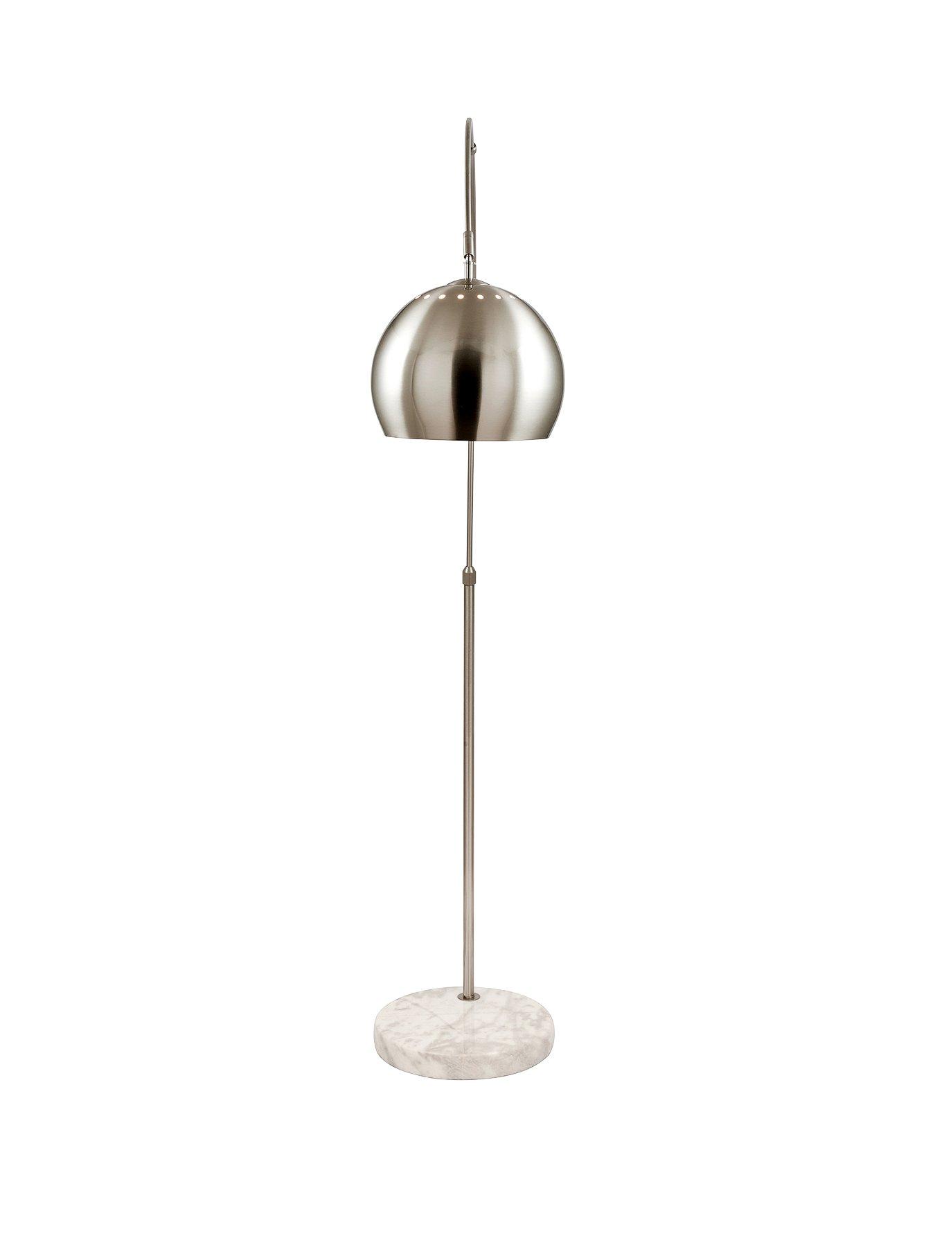Pacific Lifestyle Feliciani Brushed Silver Metal and White Marble Floor ...