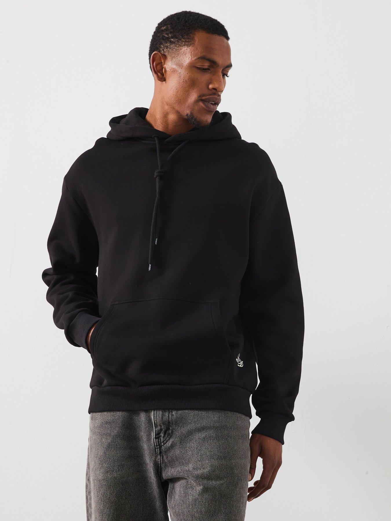 Les Deux Danton Large Back Initial Overhead Hoodie - Black | Very