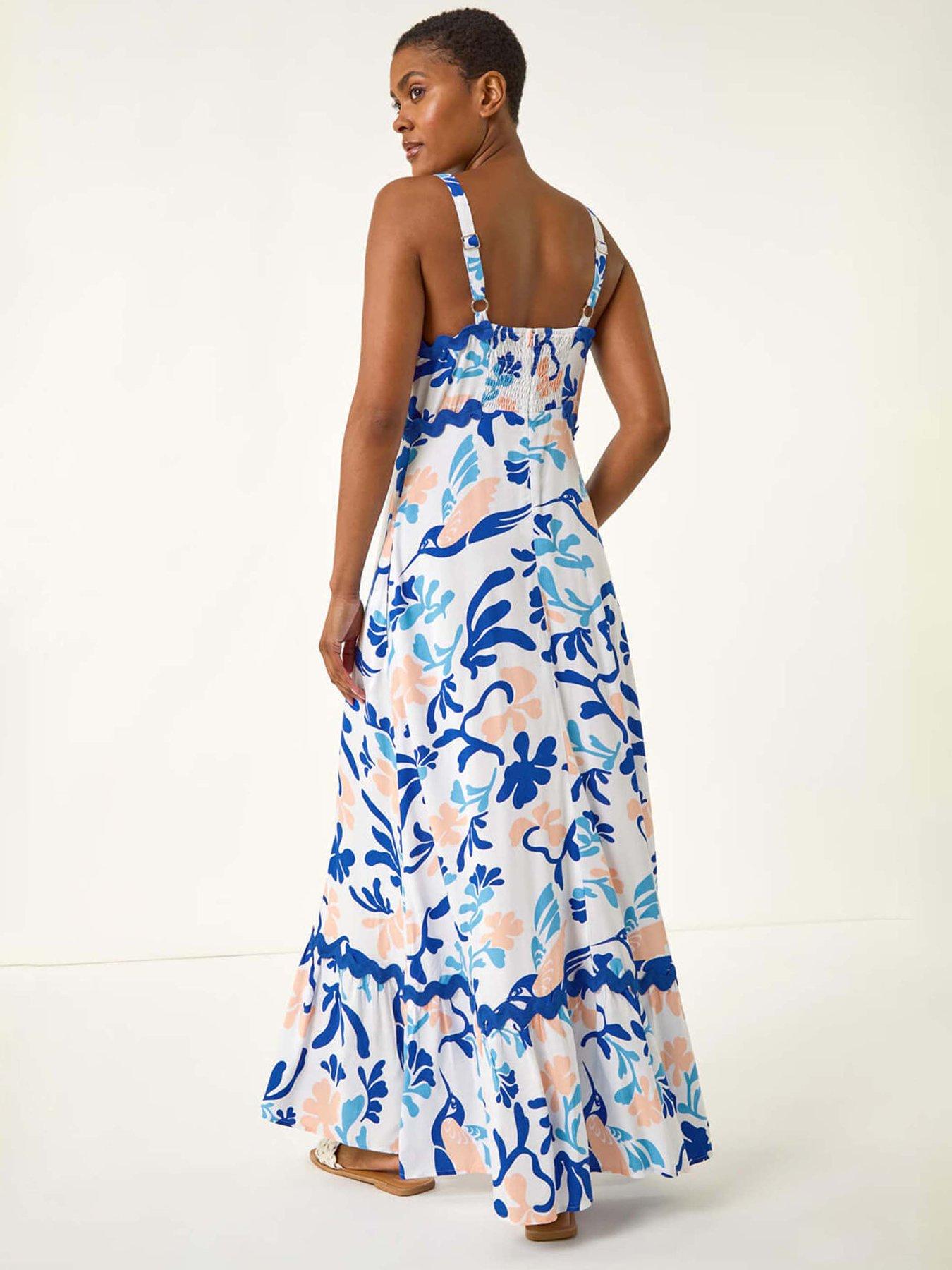 Roman Abstract Ric Rac Maxi Dress - Blue | Very