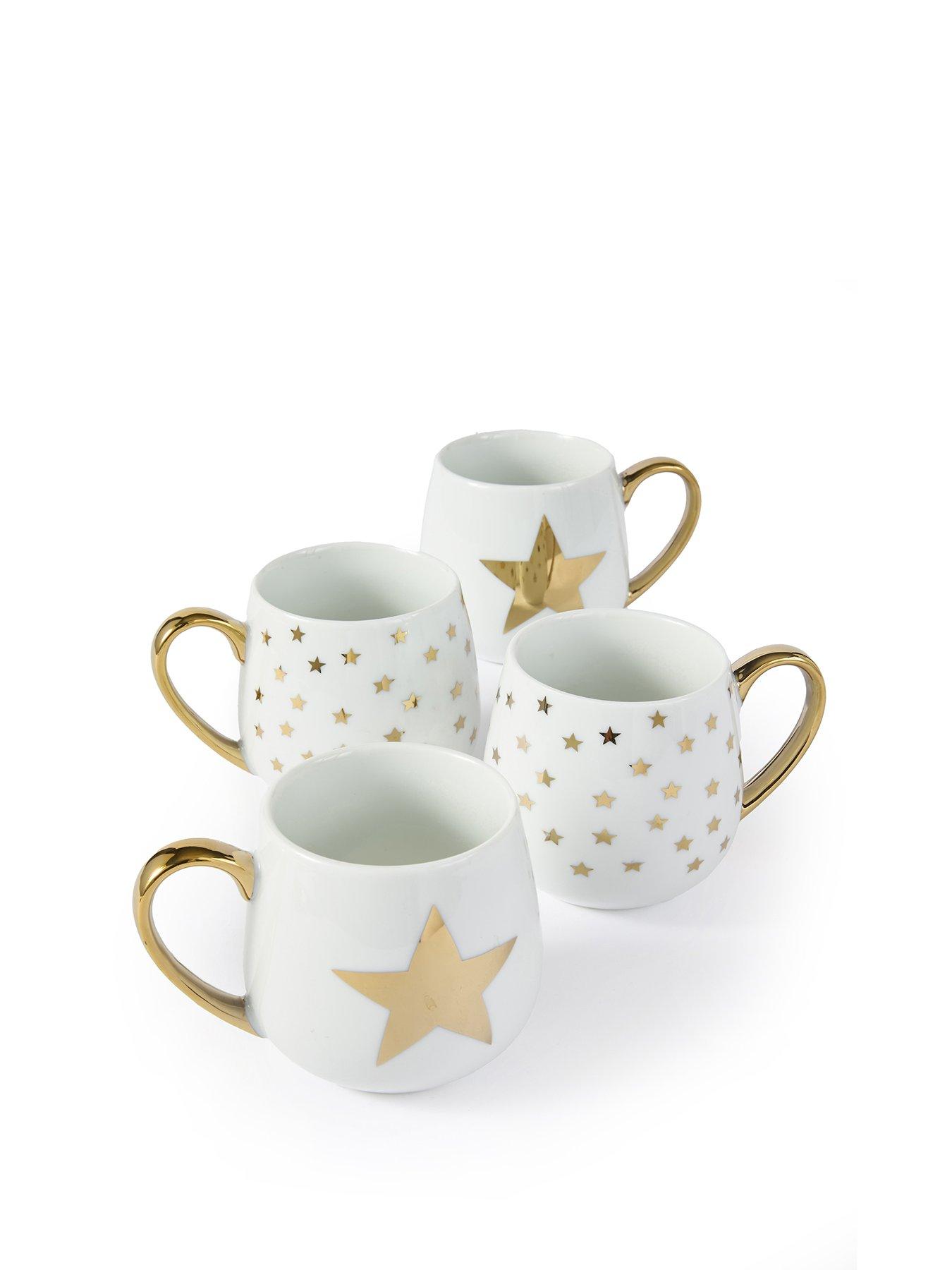 WATERSIDE 4pc Gold Star Mugs | Very