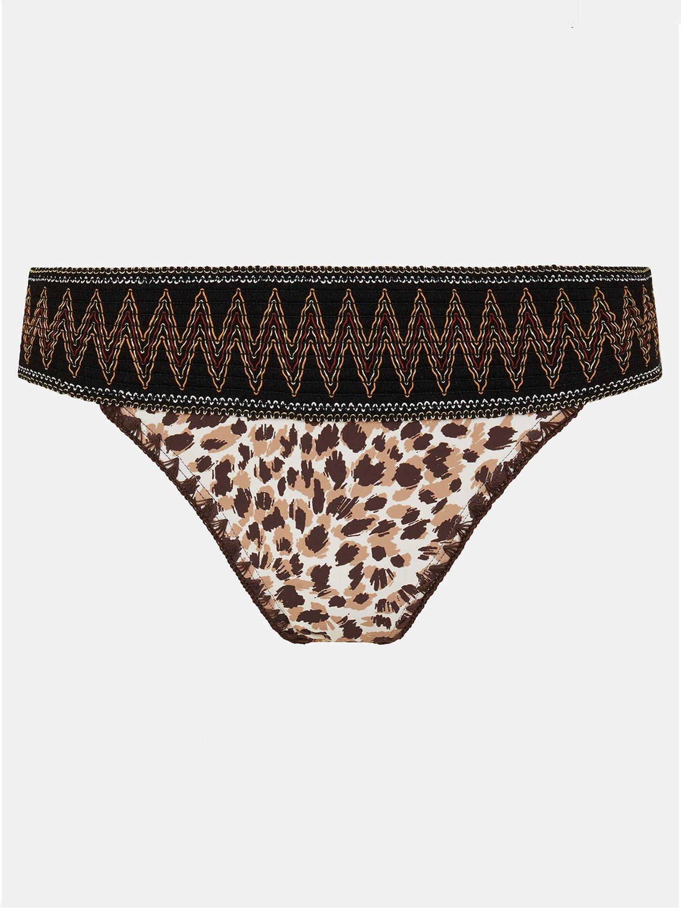 Accessorize Leopard Print Band Bikini Bottoms - Brown | Very