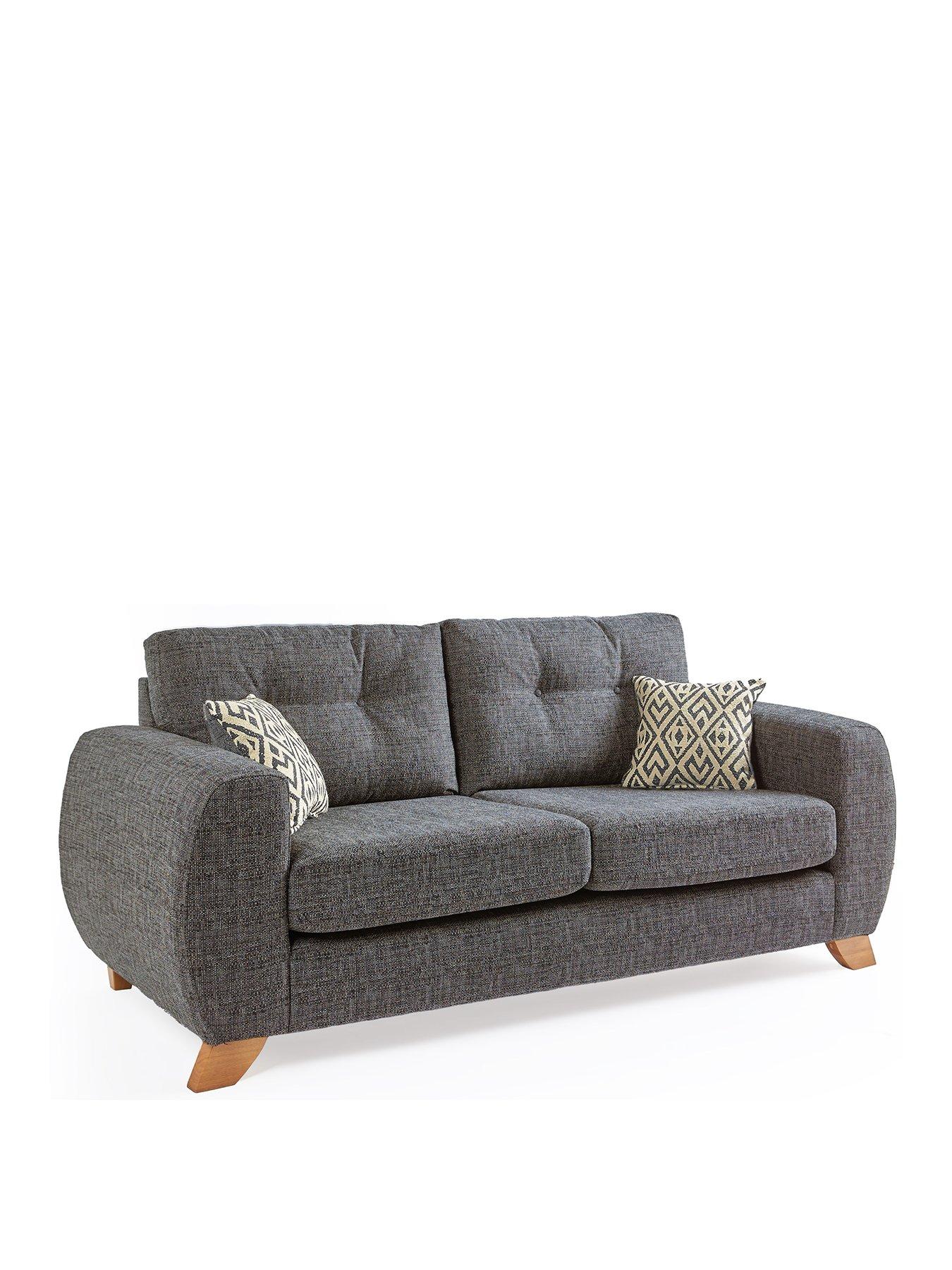 The Very Collection Prent Fabric 3 Seater Sofa - Grey - Made to Order ...