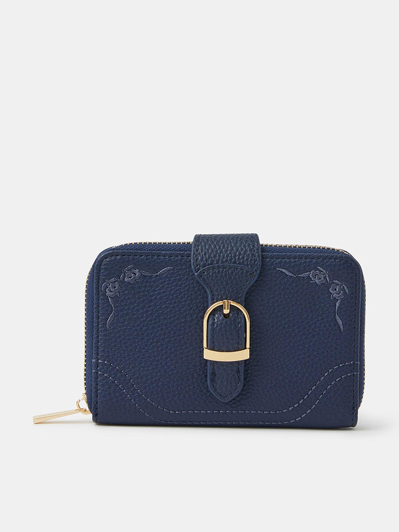Accessorize Embroidered Buckle Purse - Blue | Very