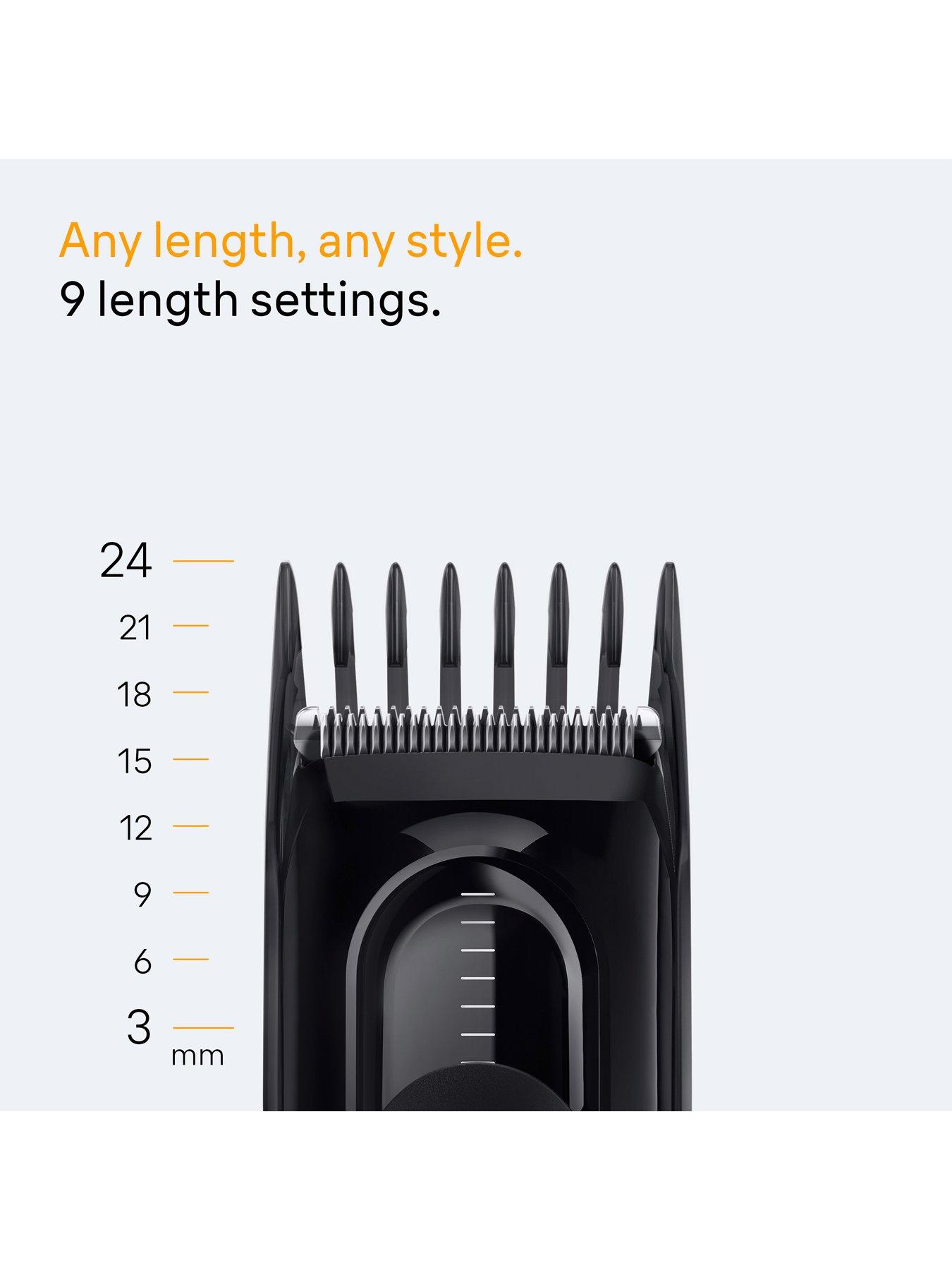 Braun Hair Clipper Series 5,2 Styling Tools, Lifetime Sharp Blade, 9 Lengths, HC5510, Black | Very