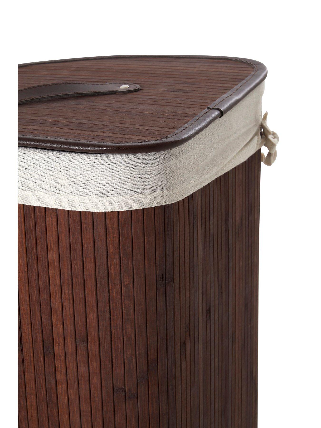 Interiors By Premier Kankyo Dark Brown Bamboo Corner Laundry Hamper | Very