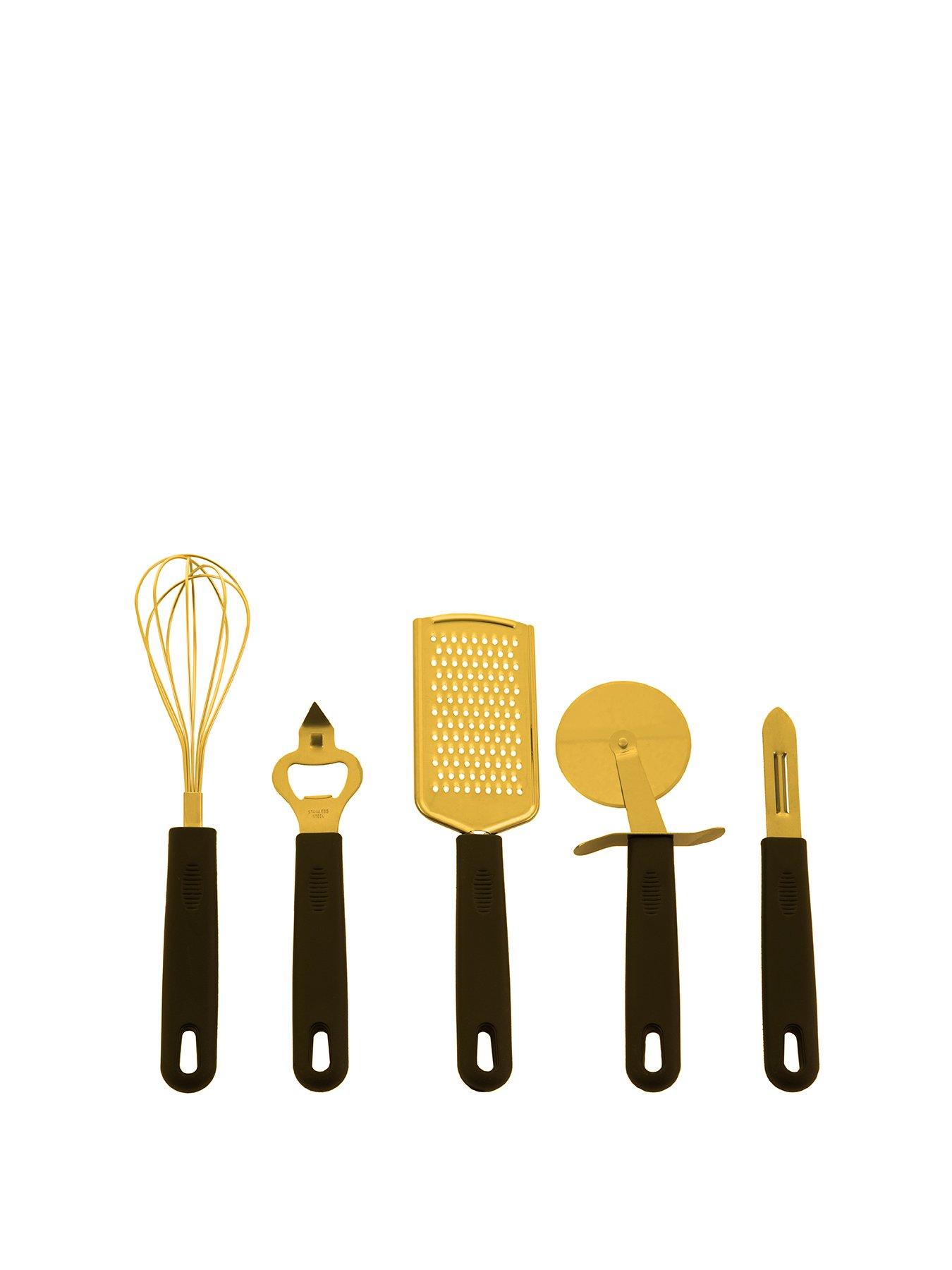 Interiors By Premier Zing Five Piece Light Gold Kitchen Gadget Set | Very