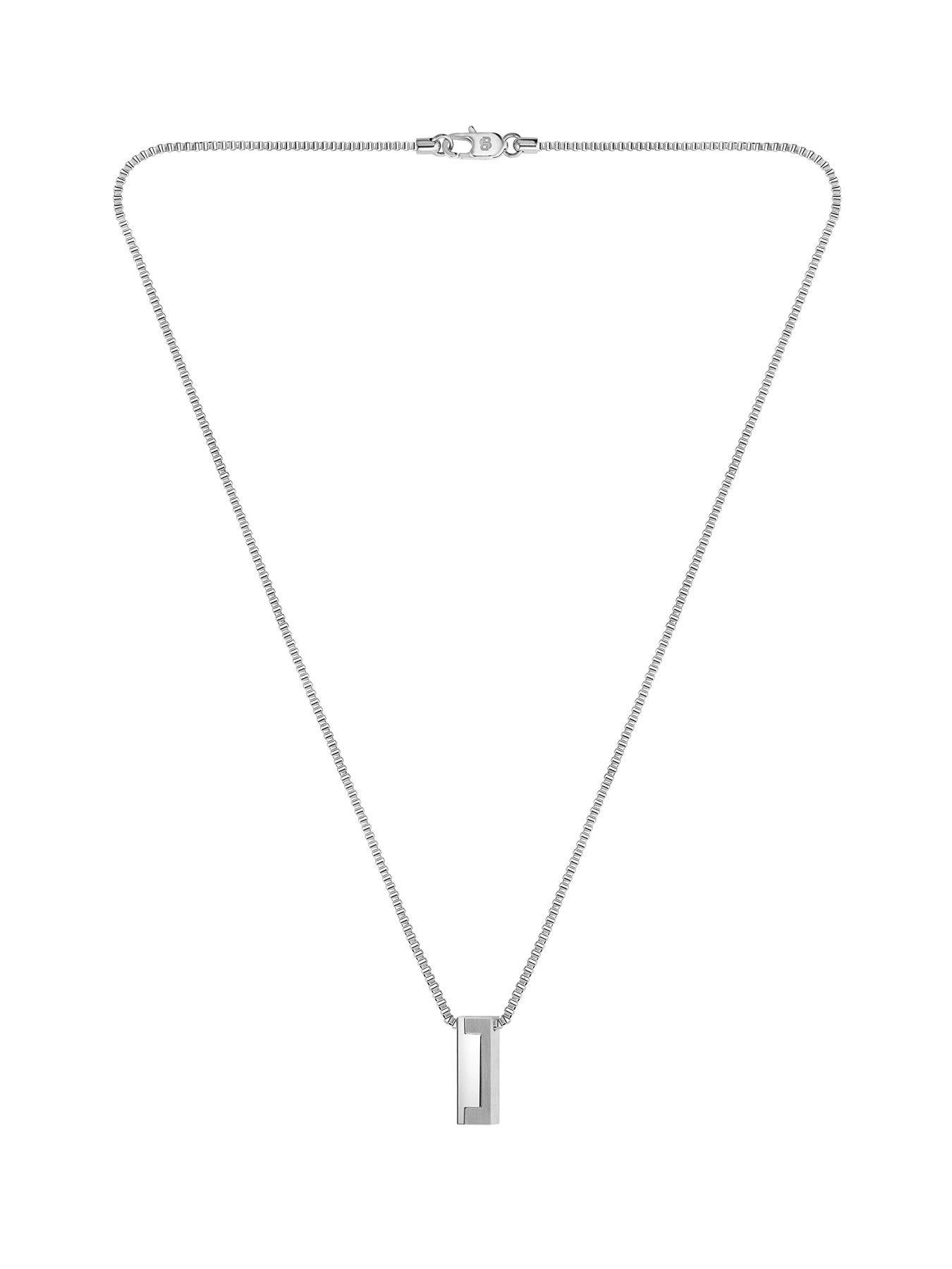 BOSS Gents Stainless Steel Candor Necklace - Silver | Very