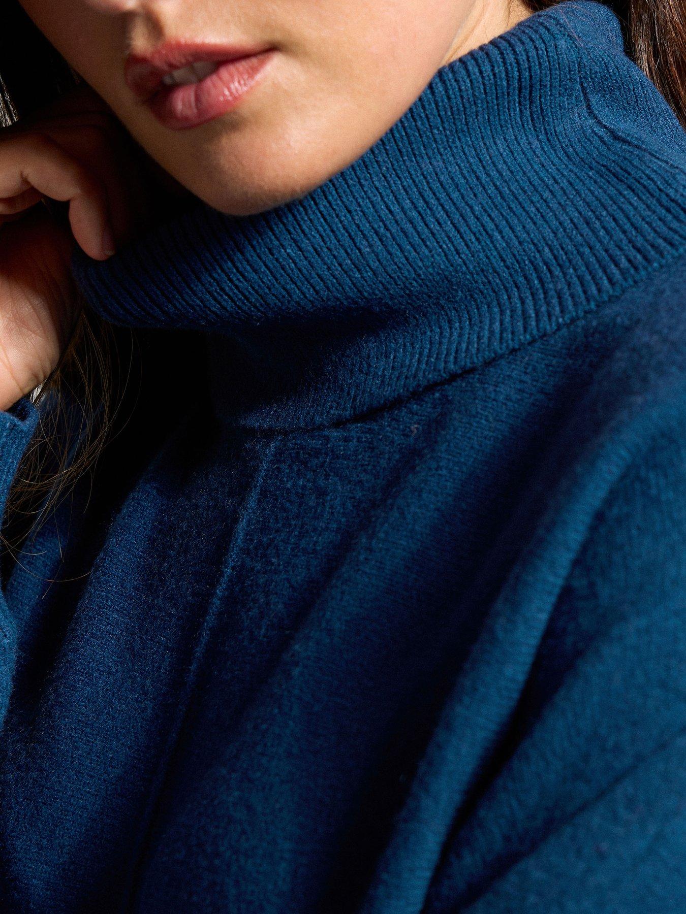 Long Tall Sally Roll Neck Batwing Jumper - Blue | Very