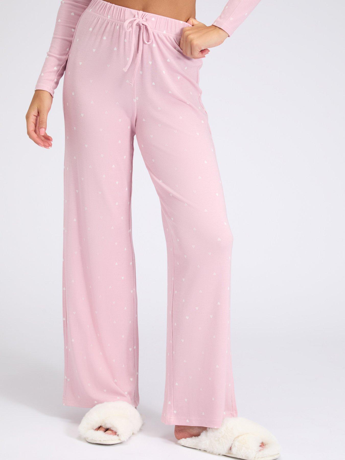 Boux Avenue Heart Rib Modal Pants - Dusky Pink | Very
