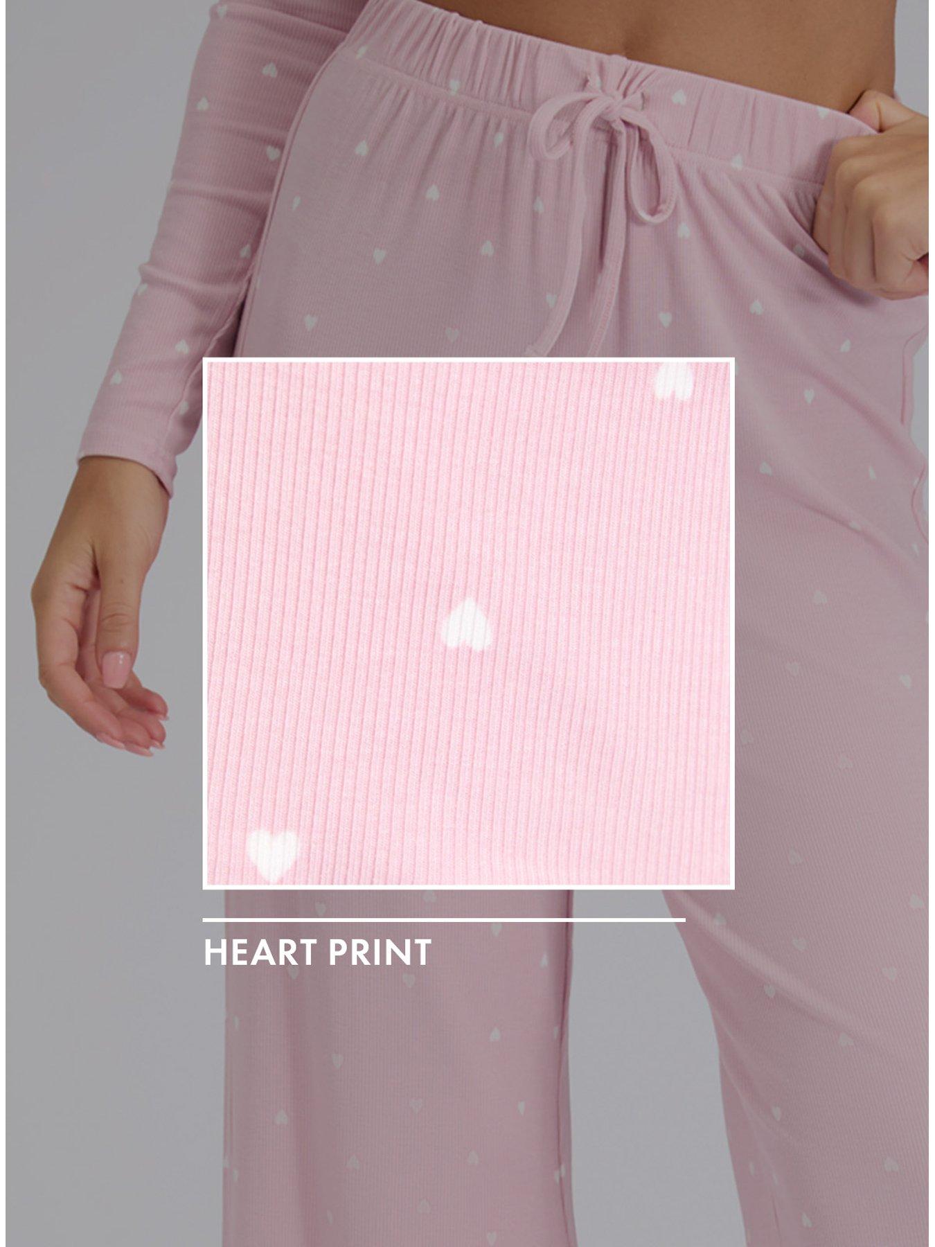 Boux Avenue Heart Rib Modal Pants - Dusky Pink | Very