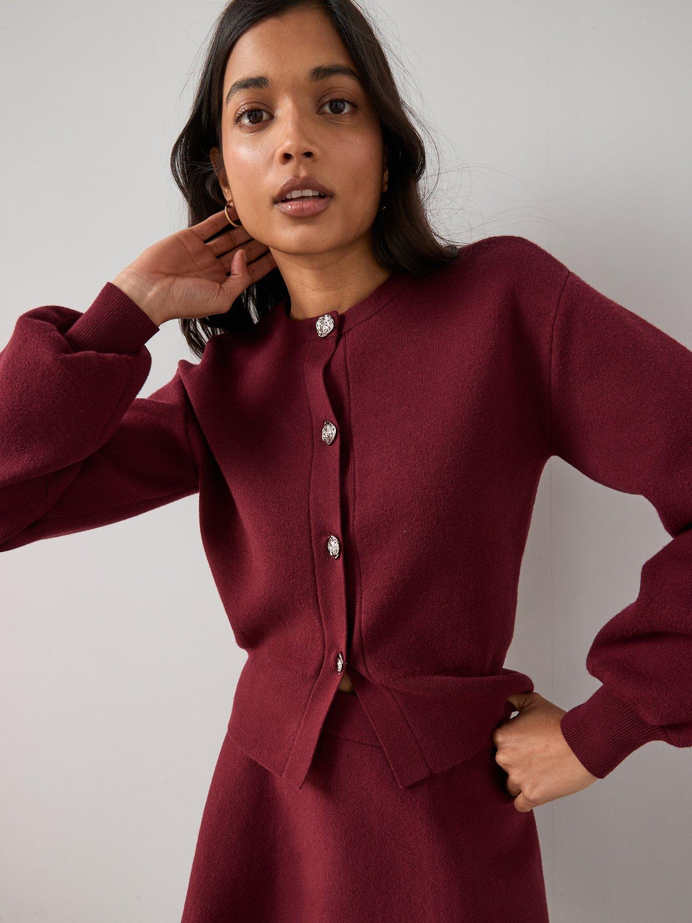 The Very Collection Compact Knitted Cardigan Co-ord - Burgundy Red | Very