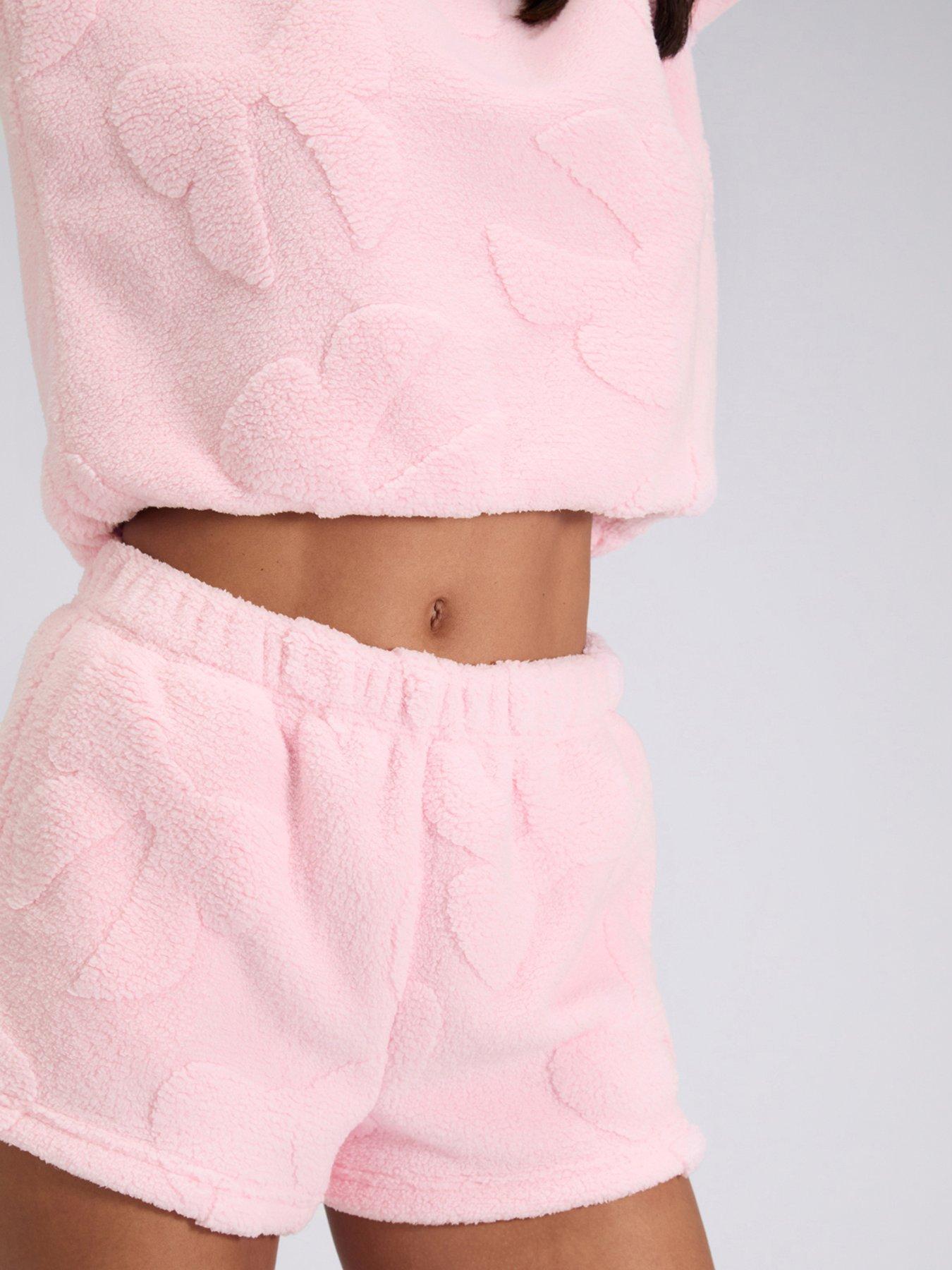 Boux Avenue Fluffy Bow Short Lounge Set - Pink | Very