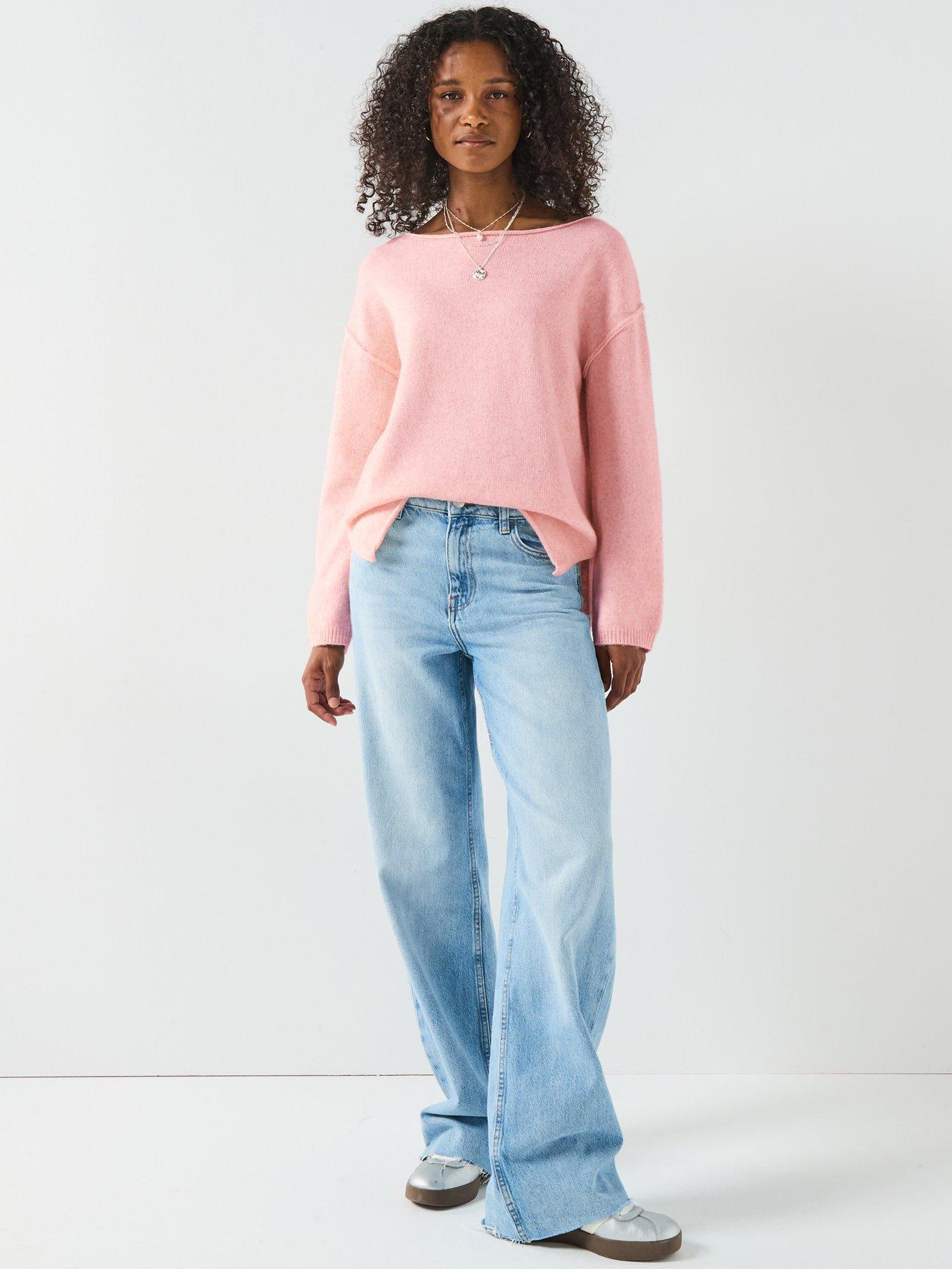The Very Collection Off Shoulder Jumper With Wool - Pink | Very