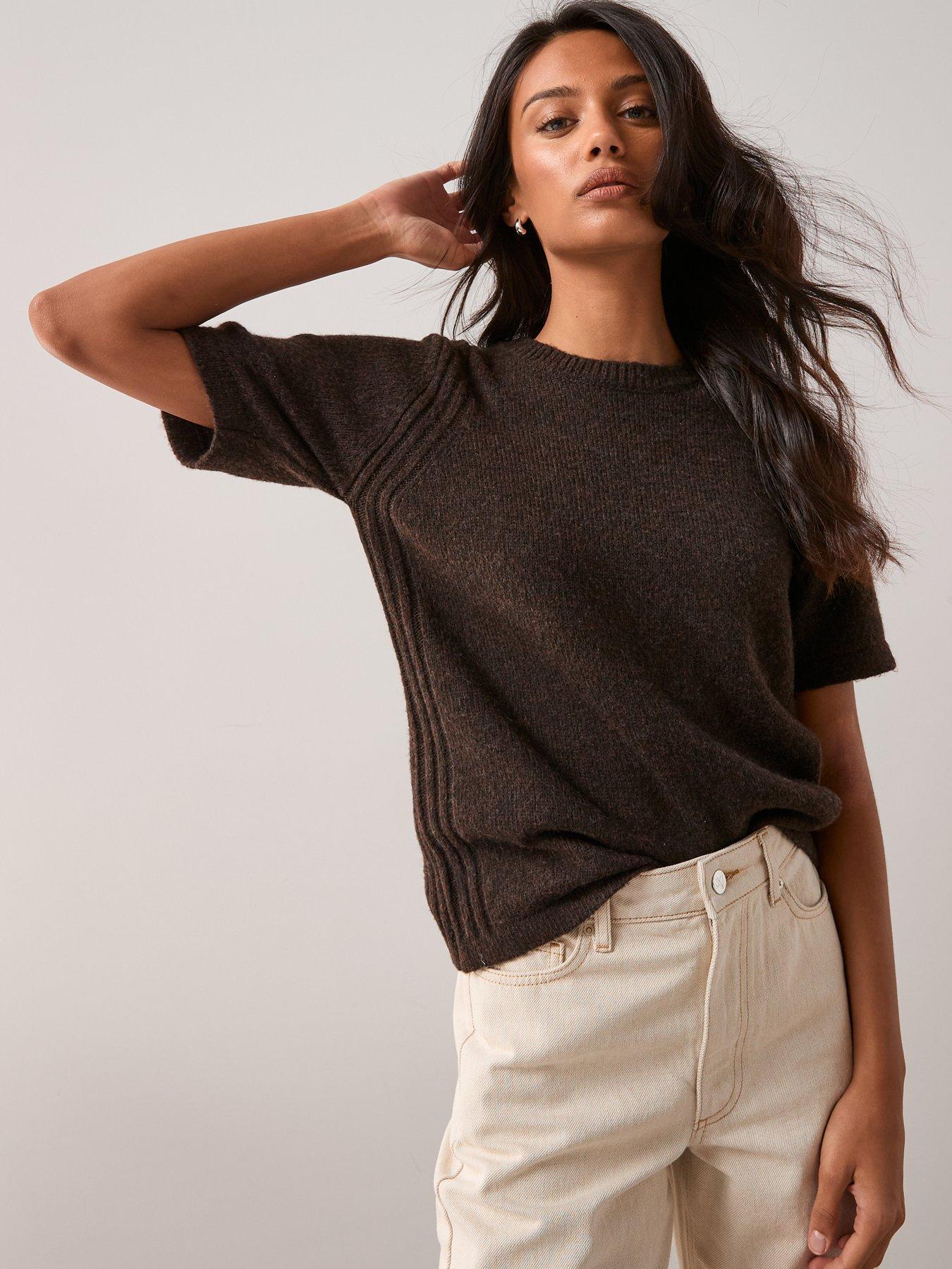 The Very Collection Short Sleeve Jumper - Chocolate | Very