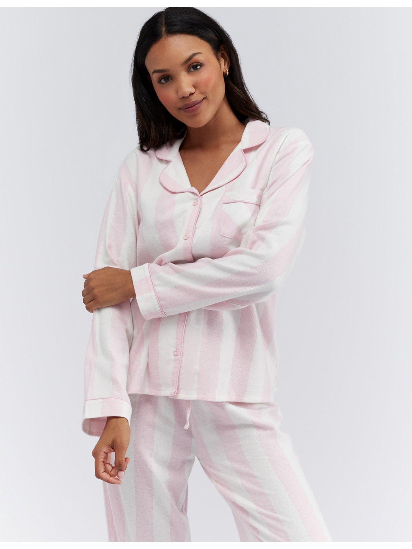 Boux Avenue Wide Stripe Cotton Pj In A Bag - Pink | Very
