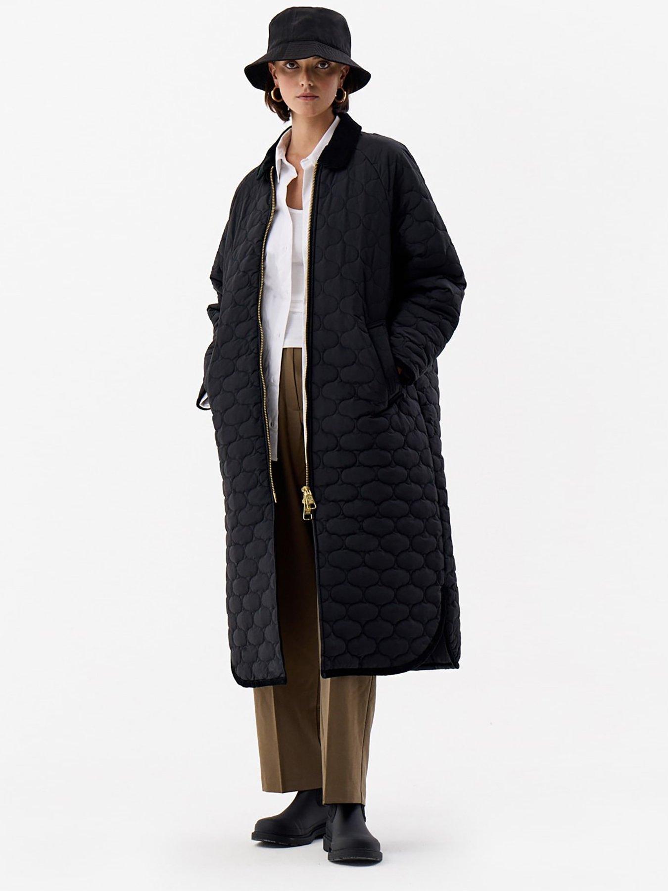 Hunter Fionn Long Quilted Coat - Black | Very