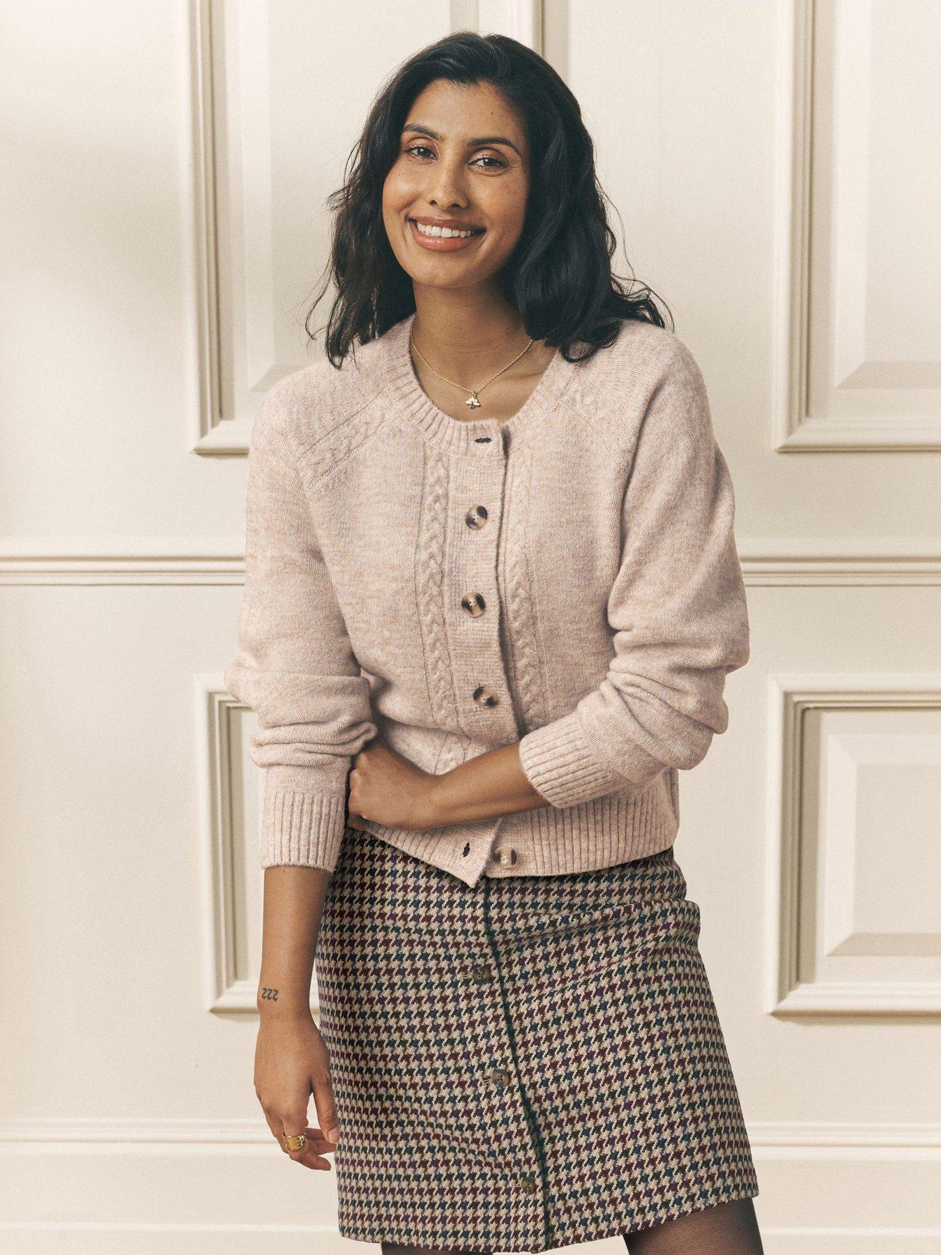 Laura Ashley Cable Button Cardigan - Brown | Very