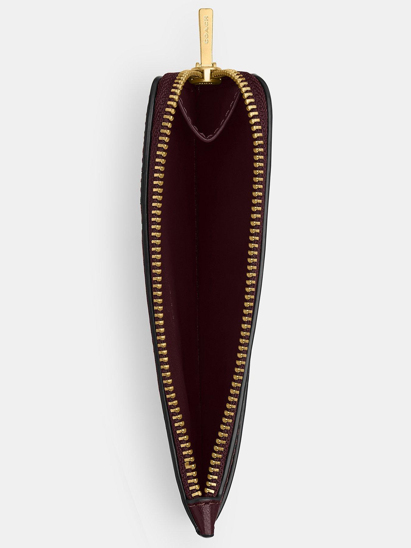 COACH Colorblock Leather New York Zip Card Case - Merlot | Very