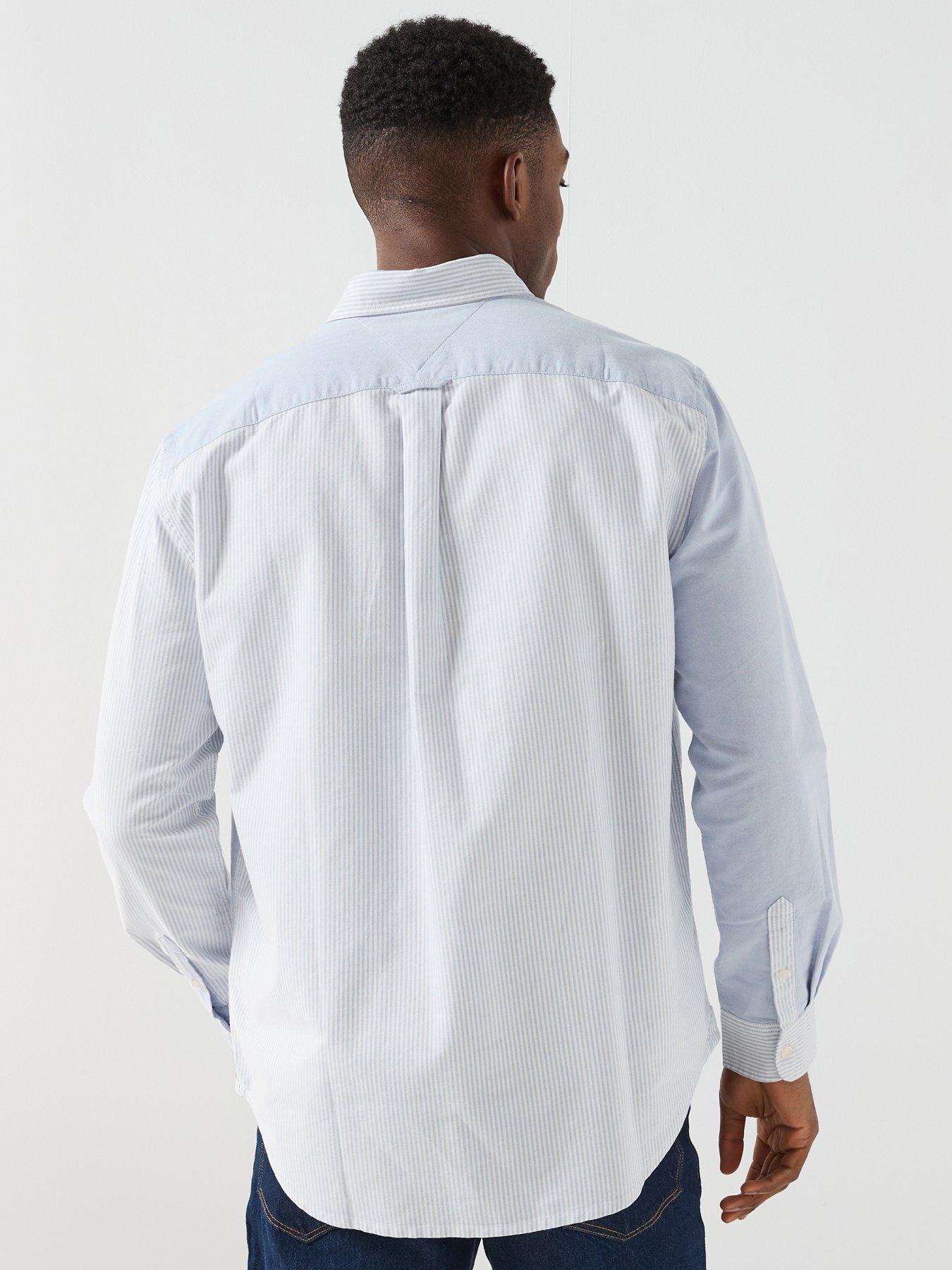 Tommy Jeans Relaxed Fit Oxford Fun Stripes Shirt - Light Blue | Very