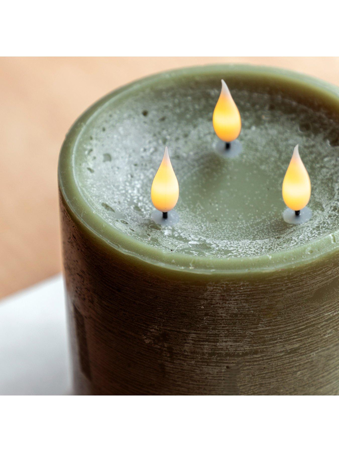 Gallery Direct Remote Control 3 Wick Led Candle - Olive | Very