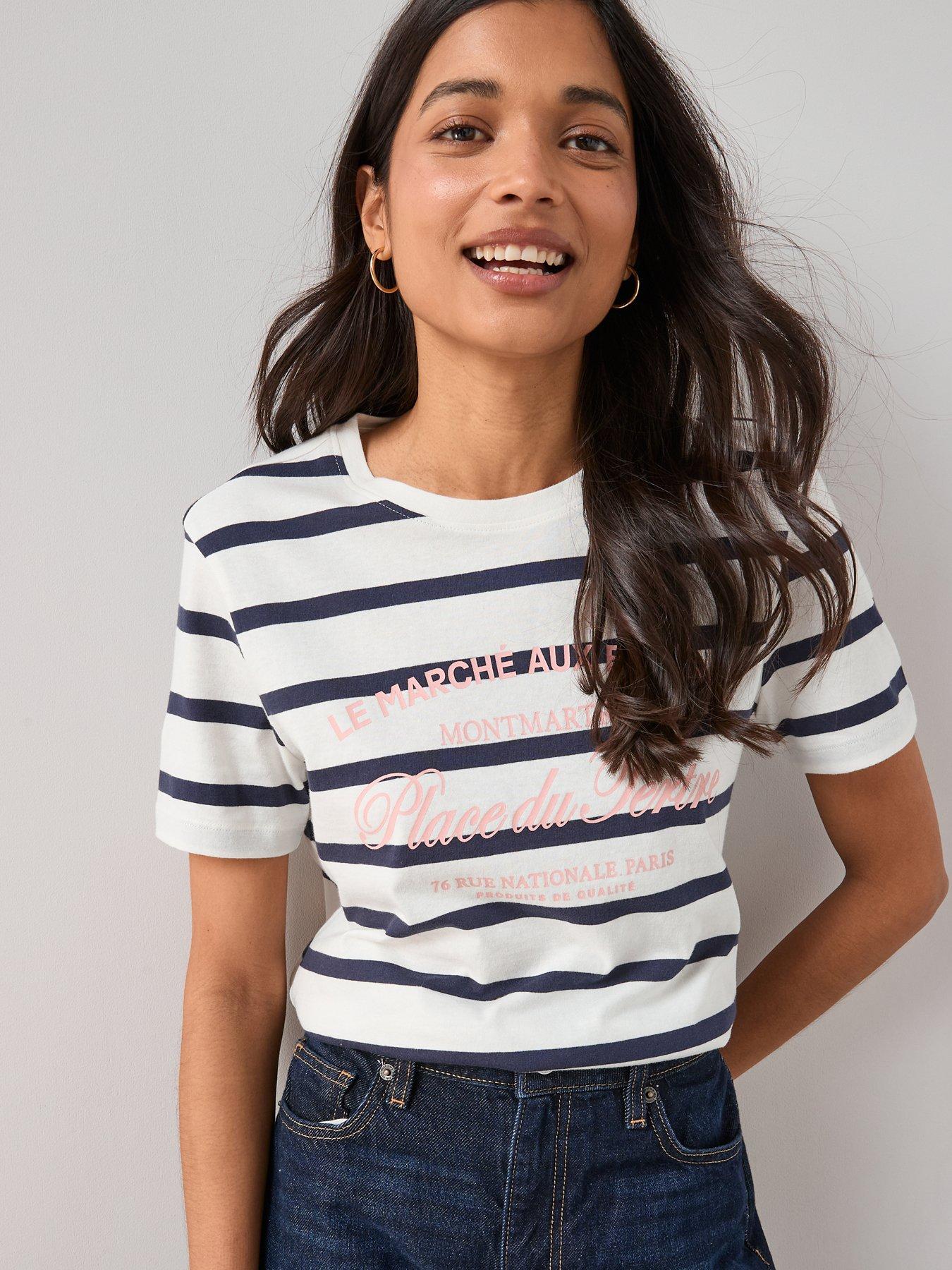 The Very Collection Stripe Graphic T-shirt | Very