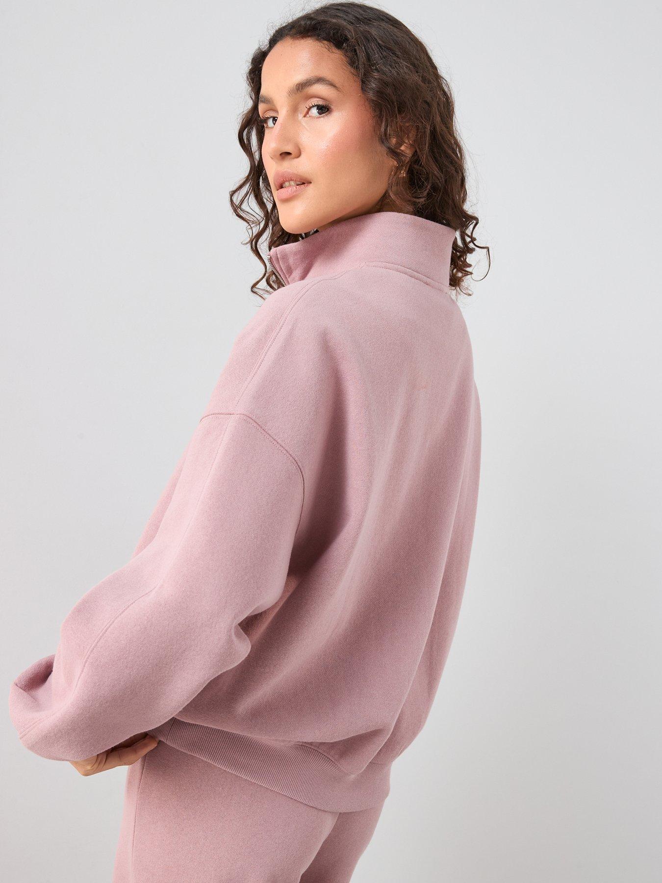 The Very Collection High Neck Zip Sweatshirt Co-Ord - Pink | Very