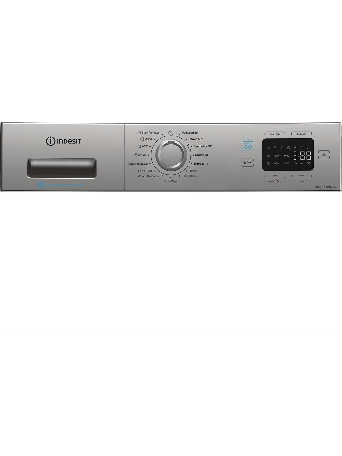 Indesit Push&Go IP 1046S PUSH&GO UK 10KG Washing Machine - Silver | Very