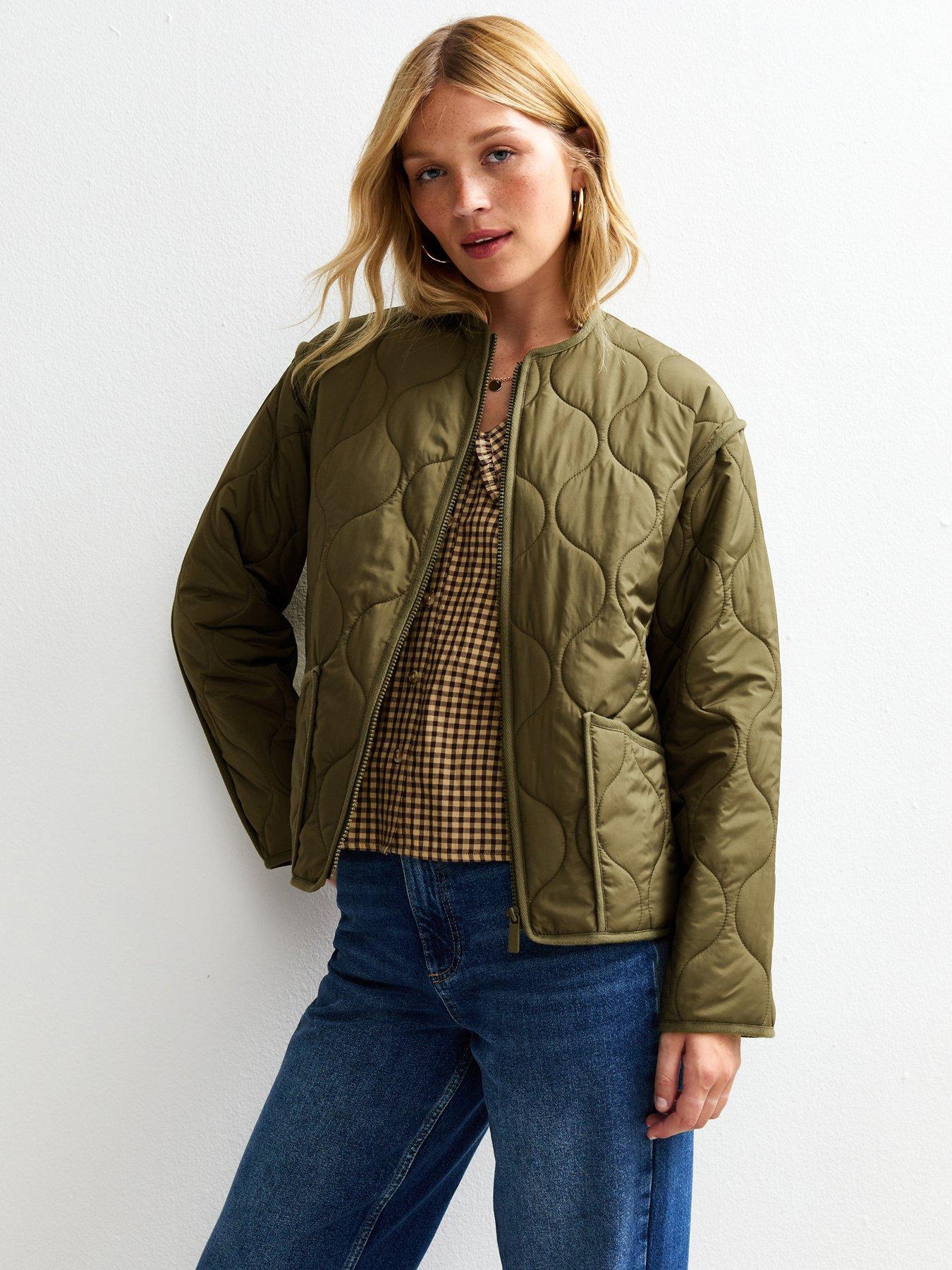 New Look Quilted Padded Jacket - Green | Very