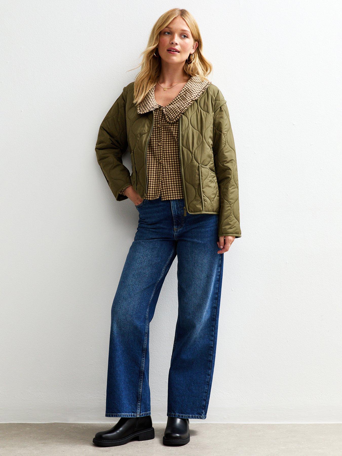New Look Quilted Padded Jacket - Green | Very