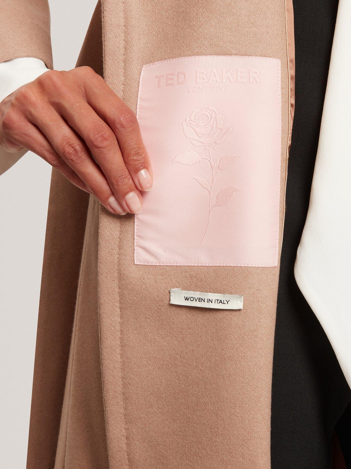 Ted Baker Mid Length Belted Wool Wrap Coat - Brown | Very