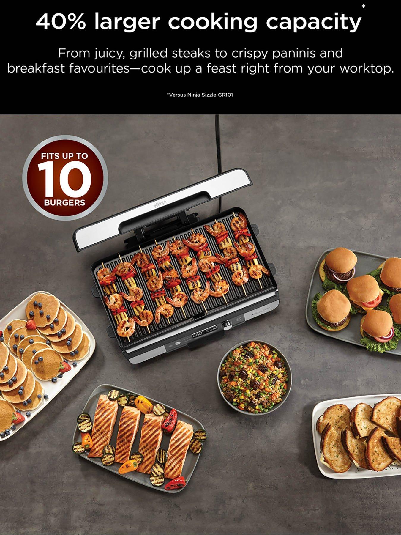 NINJA Sizzle Low Smoke Indoor Grill & Flat Plate GX101UK | Very