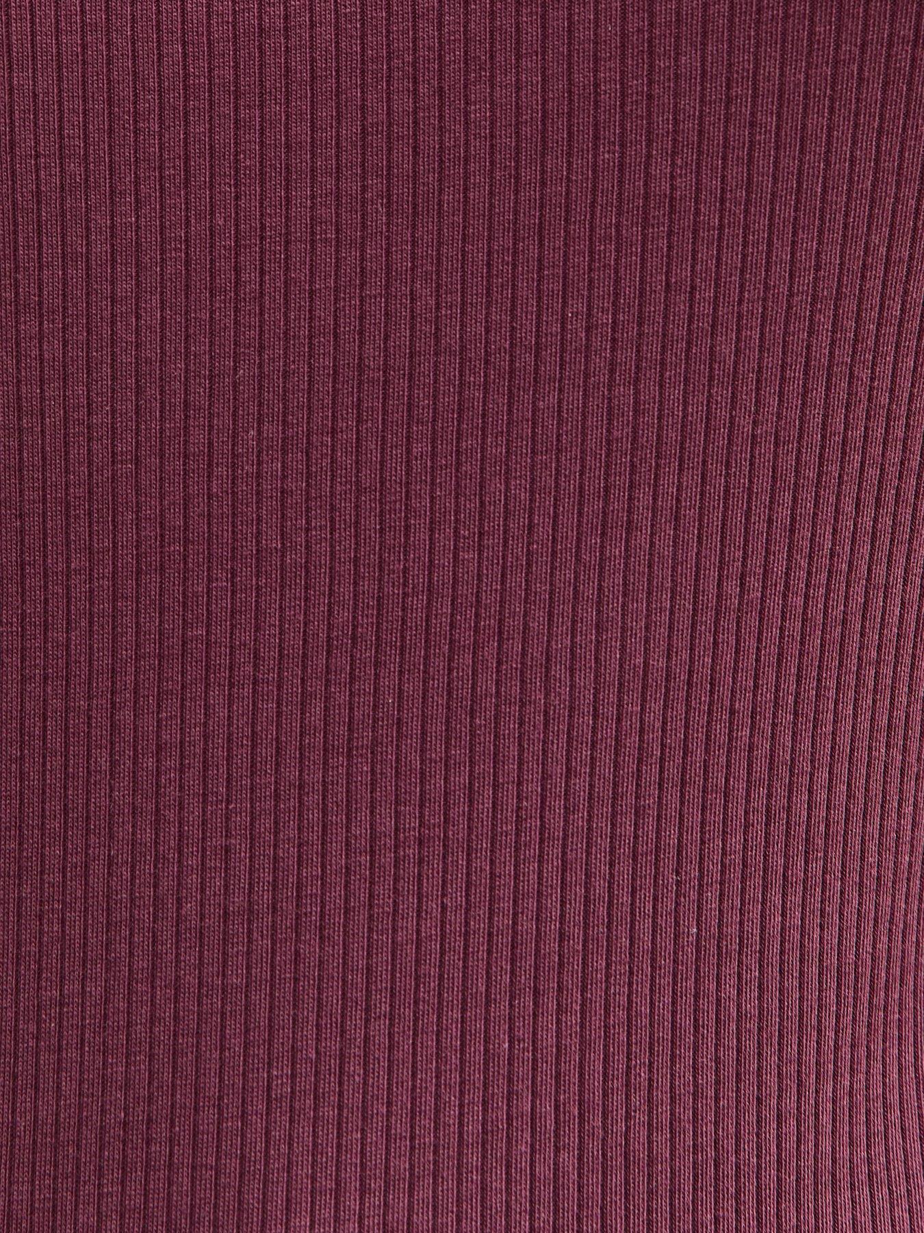 New Look Purple Scoop Neck Long Sleeve Ribbed Top | Very