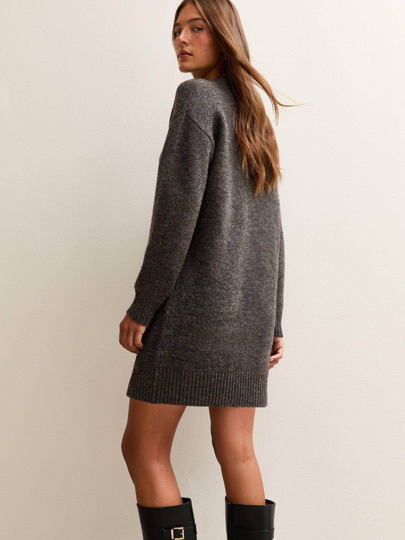 New Look Knit Jumper Mini Dress - Grey | Very