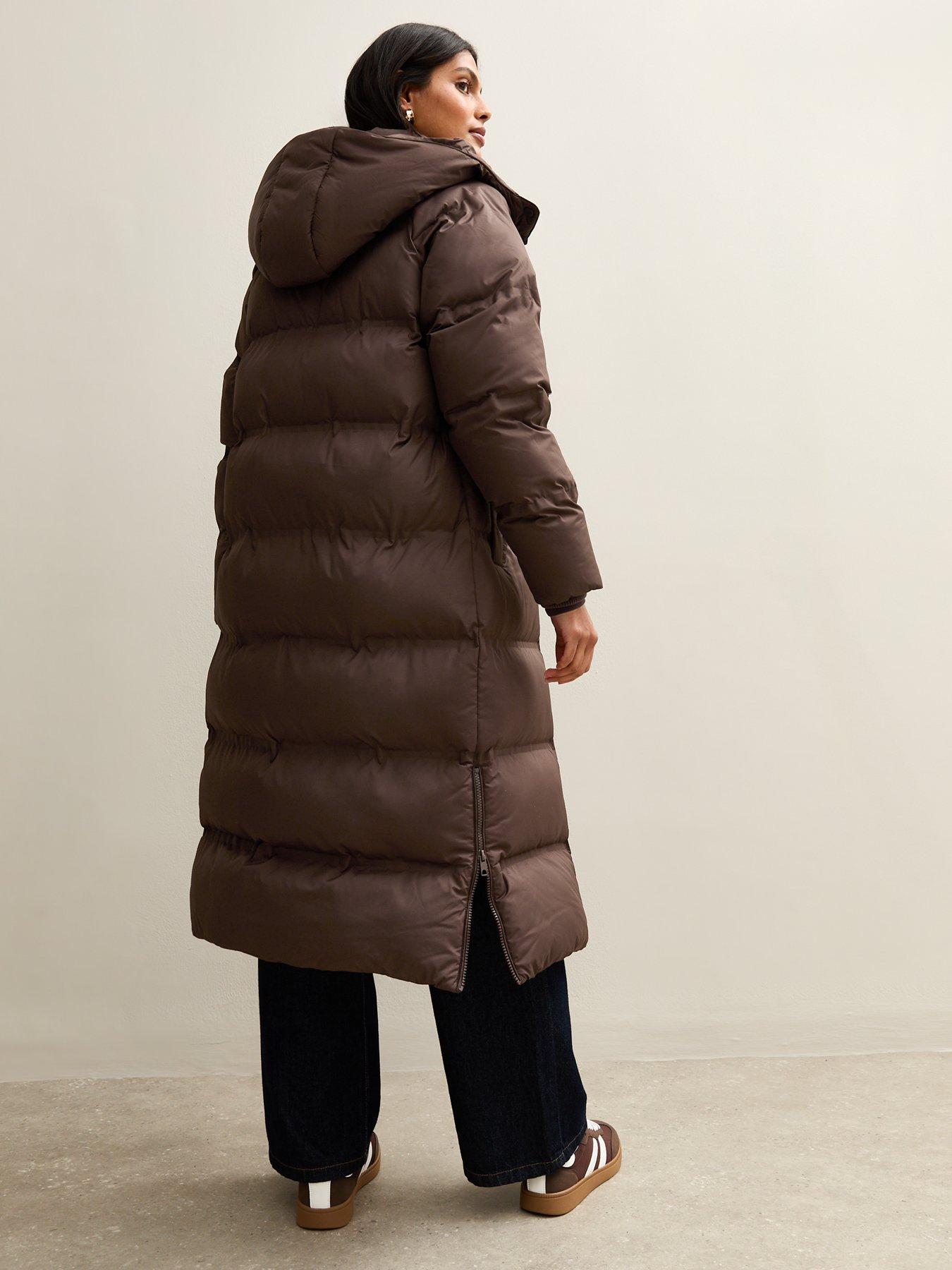 New Look Brown Longline Padded Puffer Coat | Very