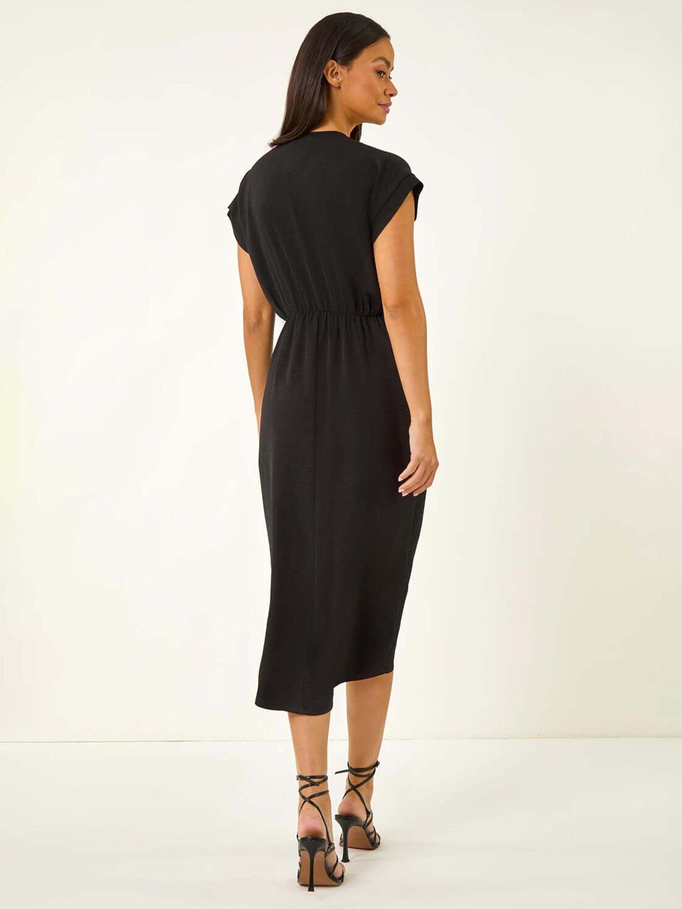 Roman Dusk Wrap Tie Detail Dress - Black | Very