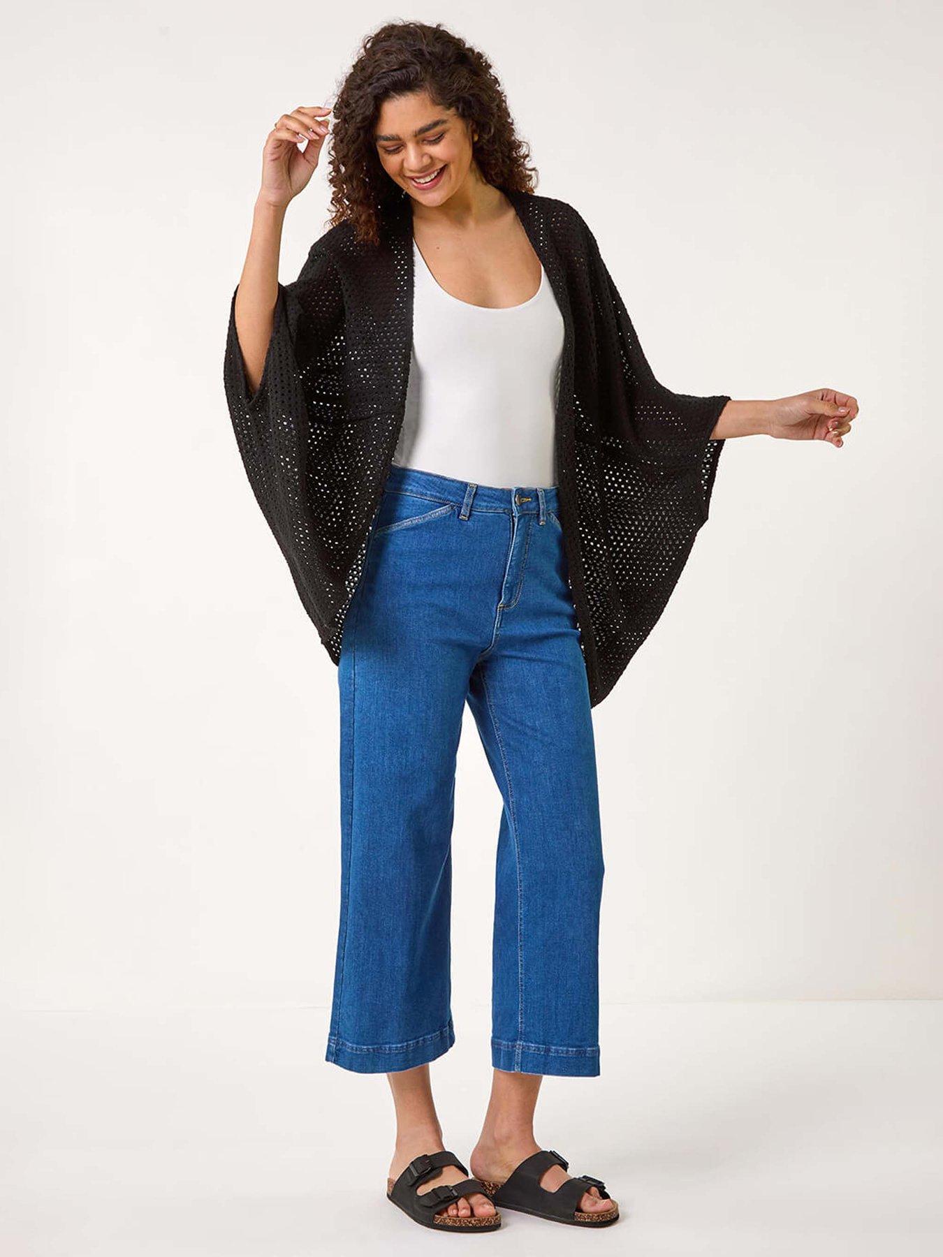 Roman Crochet Tunic Cardigan - Black | Very