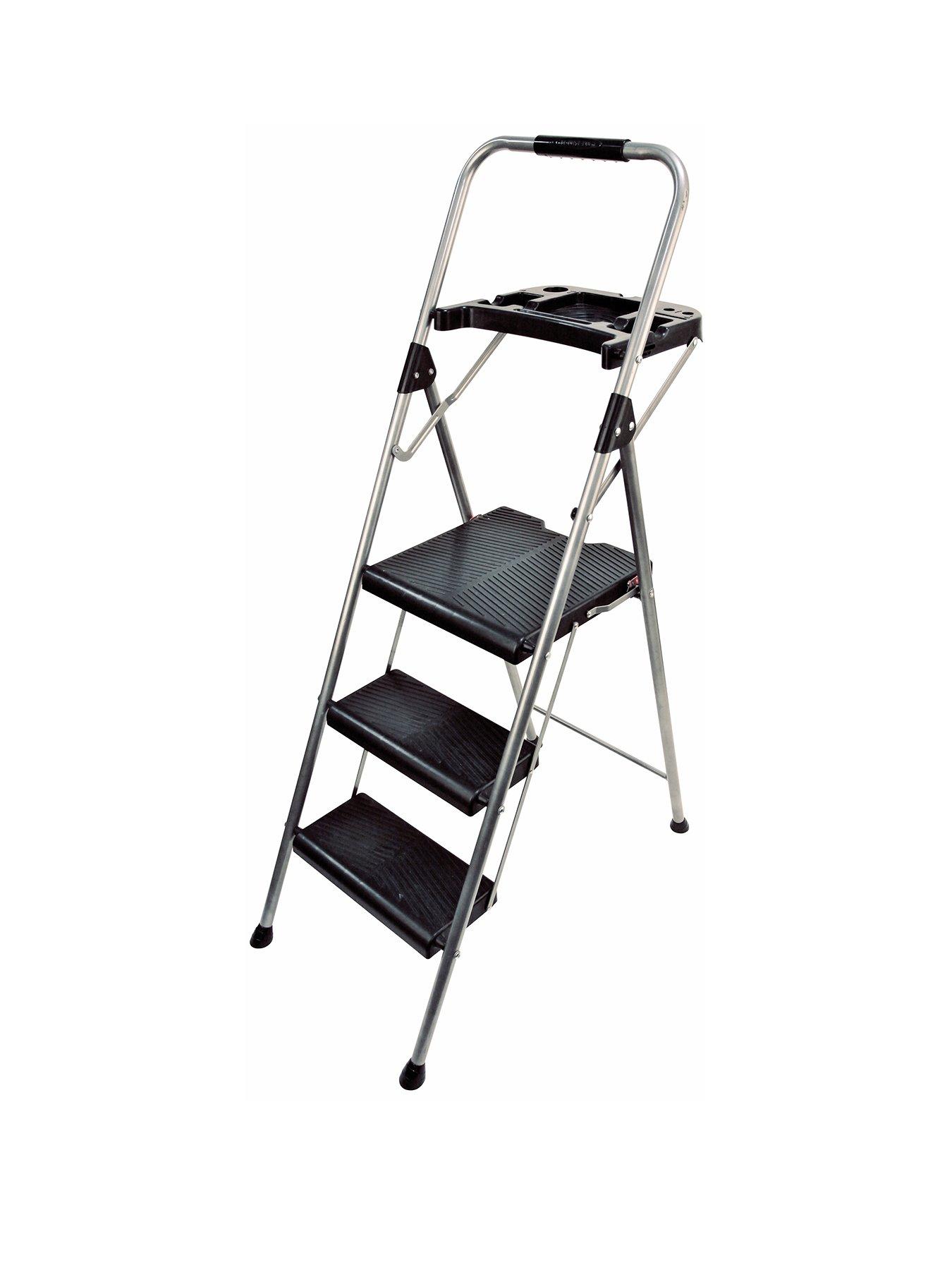Werner 22497 Werner Sure Grip Comfort Step Stool with Tool Tray 3 Step ...
