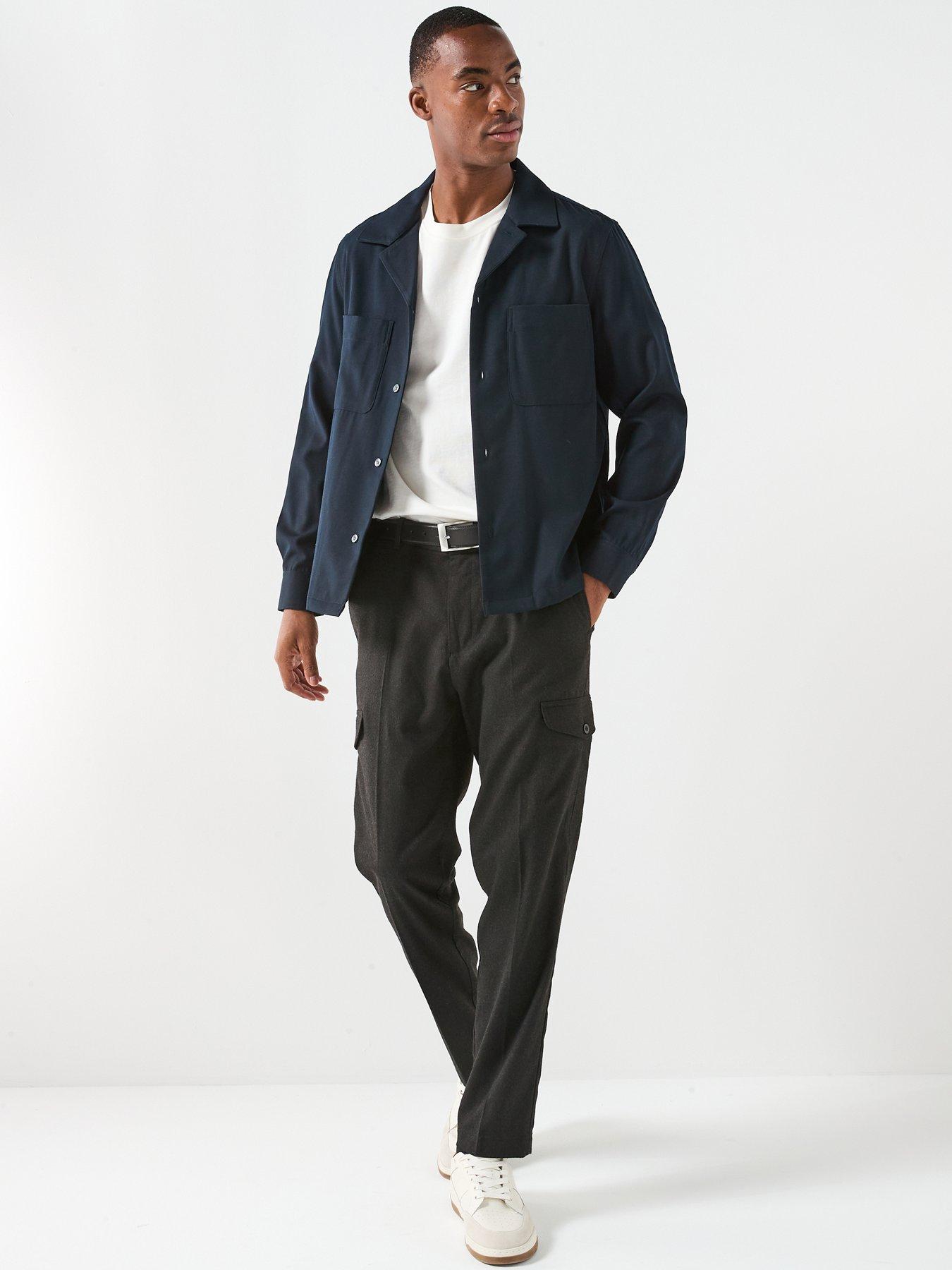 Mango Milton Cuban Collar Overshirt - Navy | Very