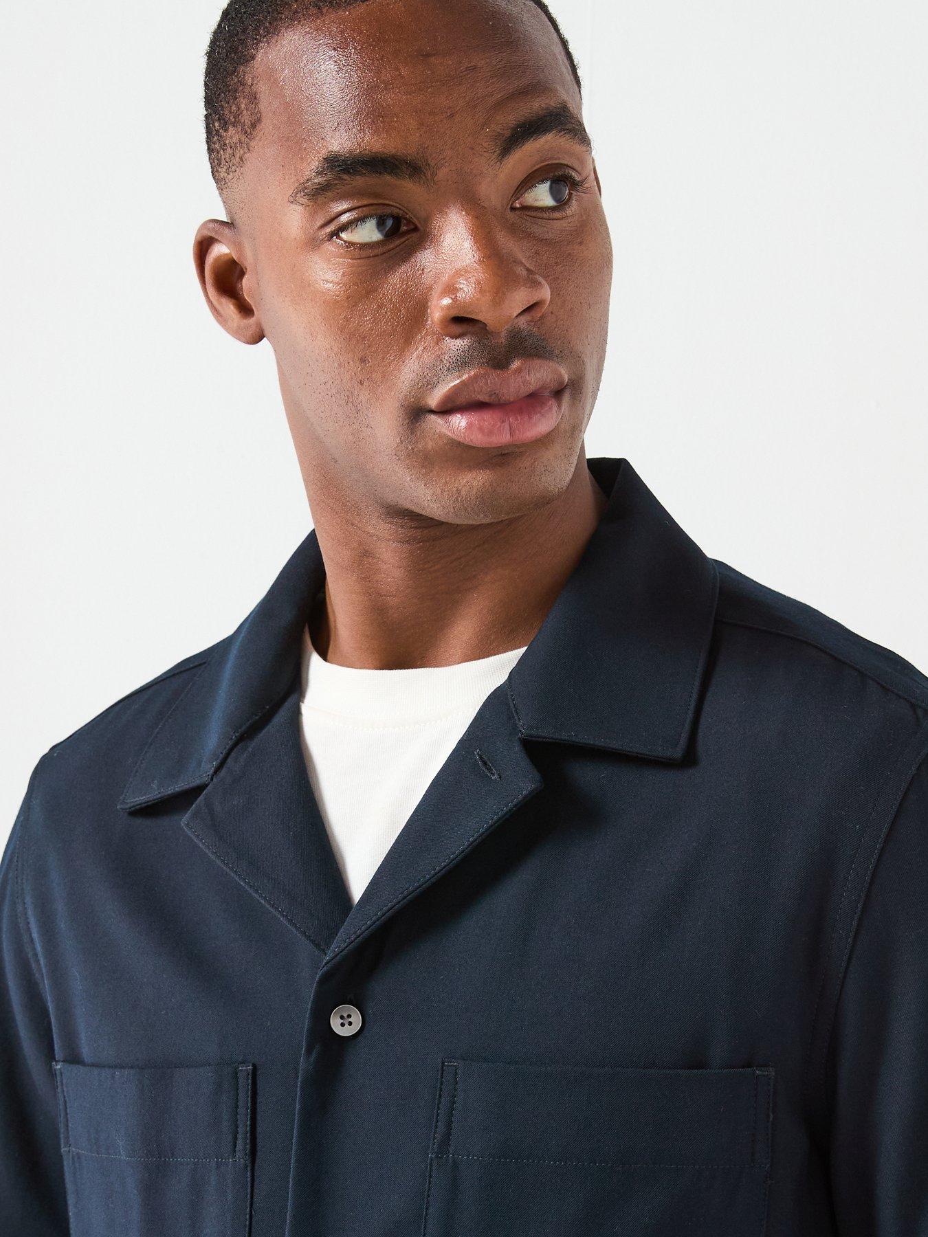 Mango Milton Cuban Collar Overshirt - Navy | Very
