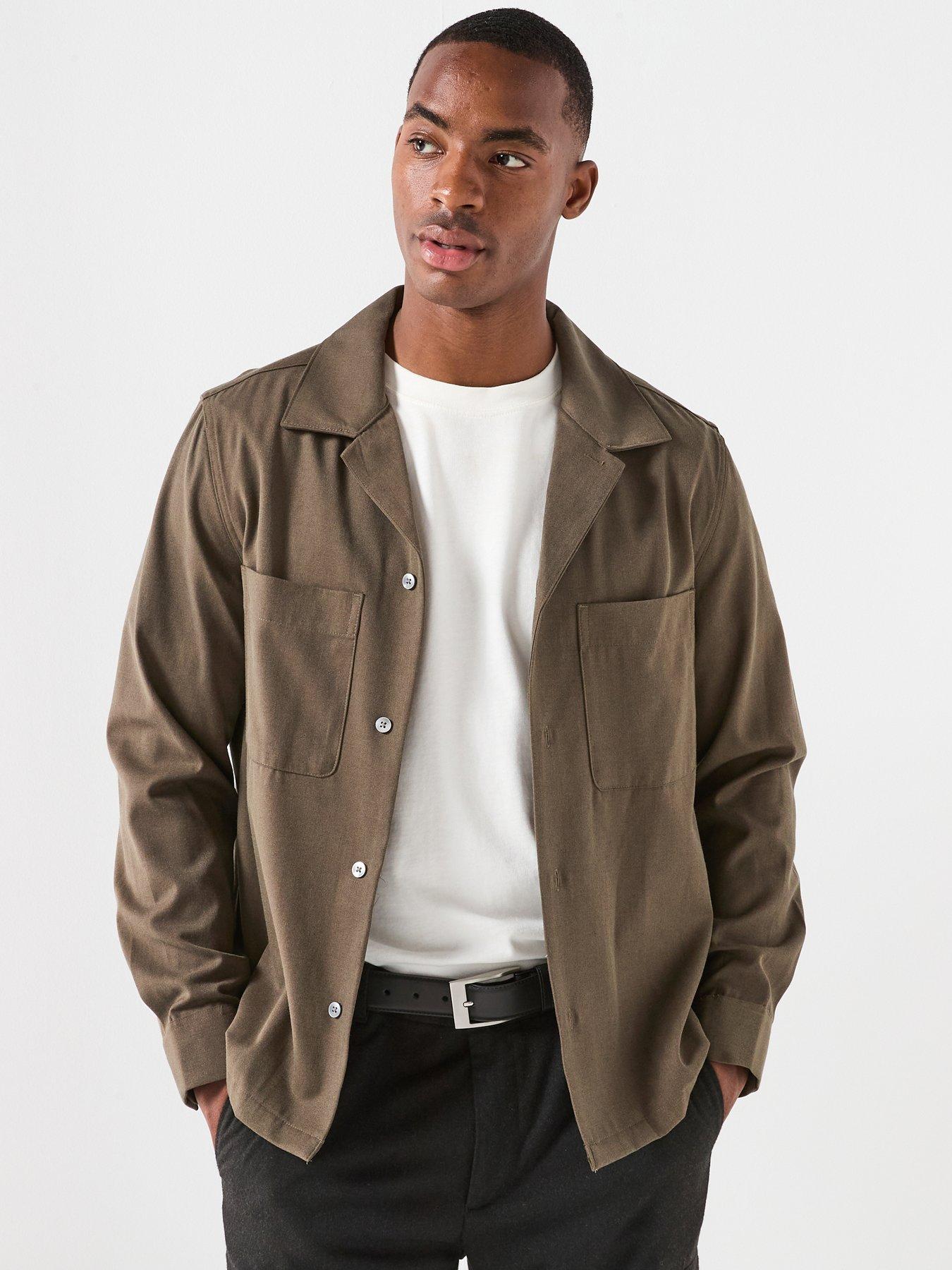 Mango Milton Cuban Collar Overshirt - Khaki | Very