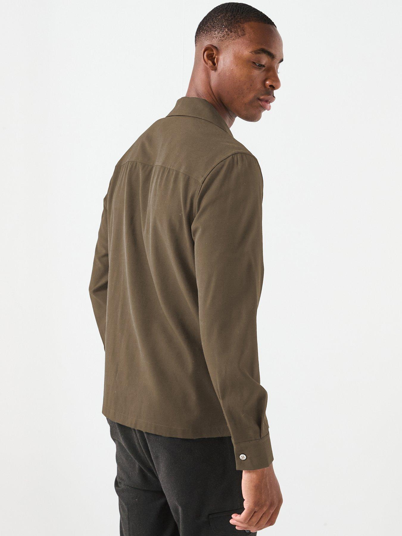 Mango Milton Cuban Collar Overshirt - Khaki | Very