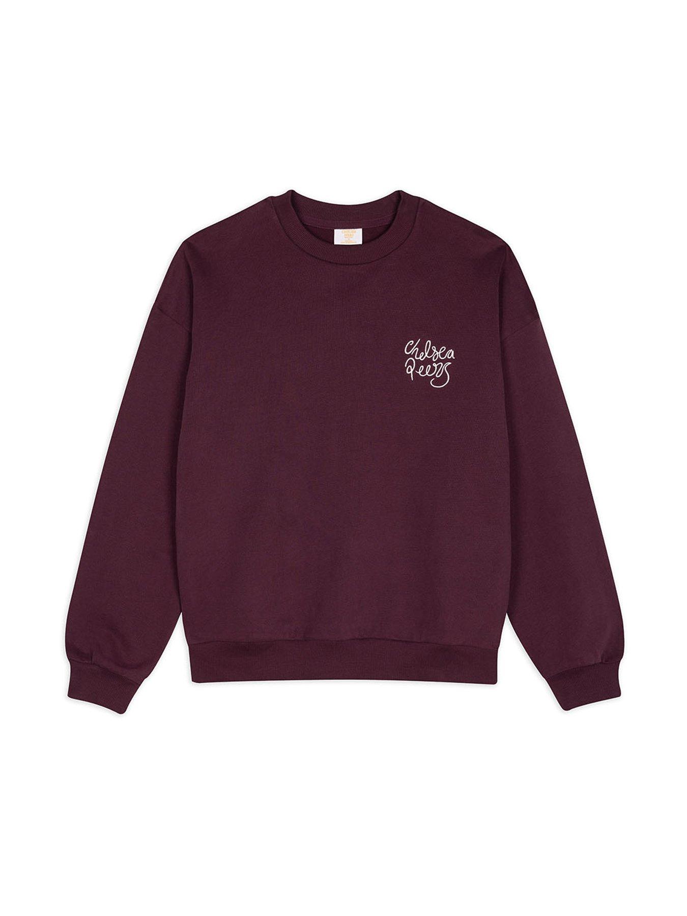 CHELSEA PEERS Branded Crew Sweatshirt - Burgundy | Very