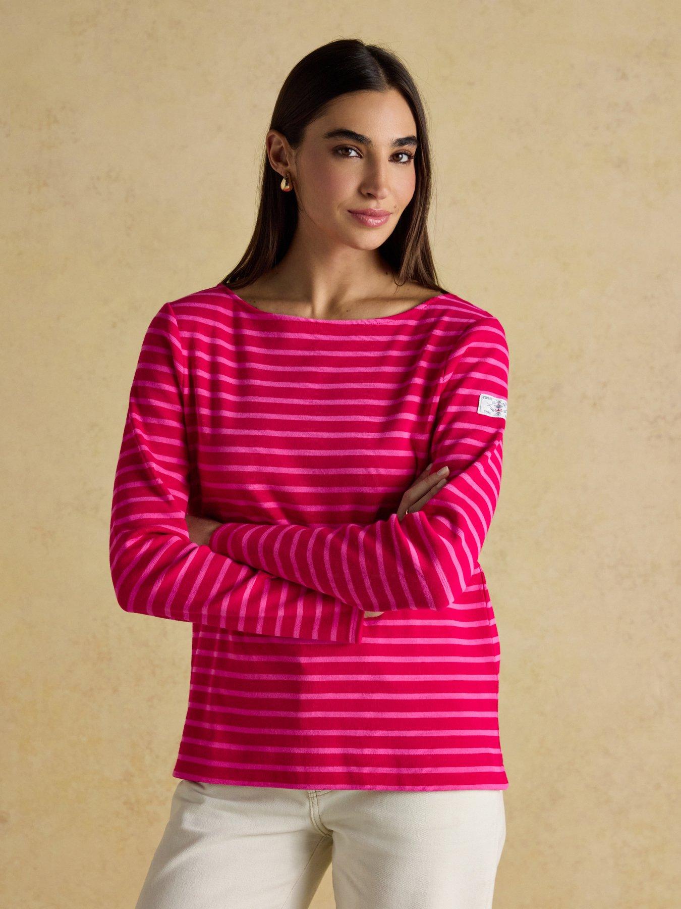 Joules Boat Neck Breton Top - Red | Very