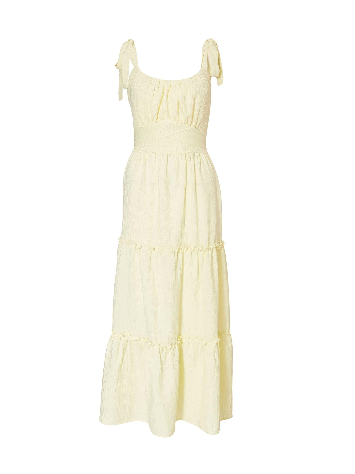 Quiz Yellow Crinkle Midaxi Dress | Very