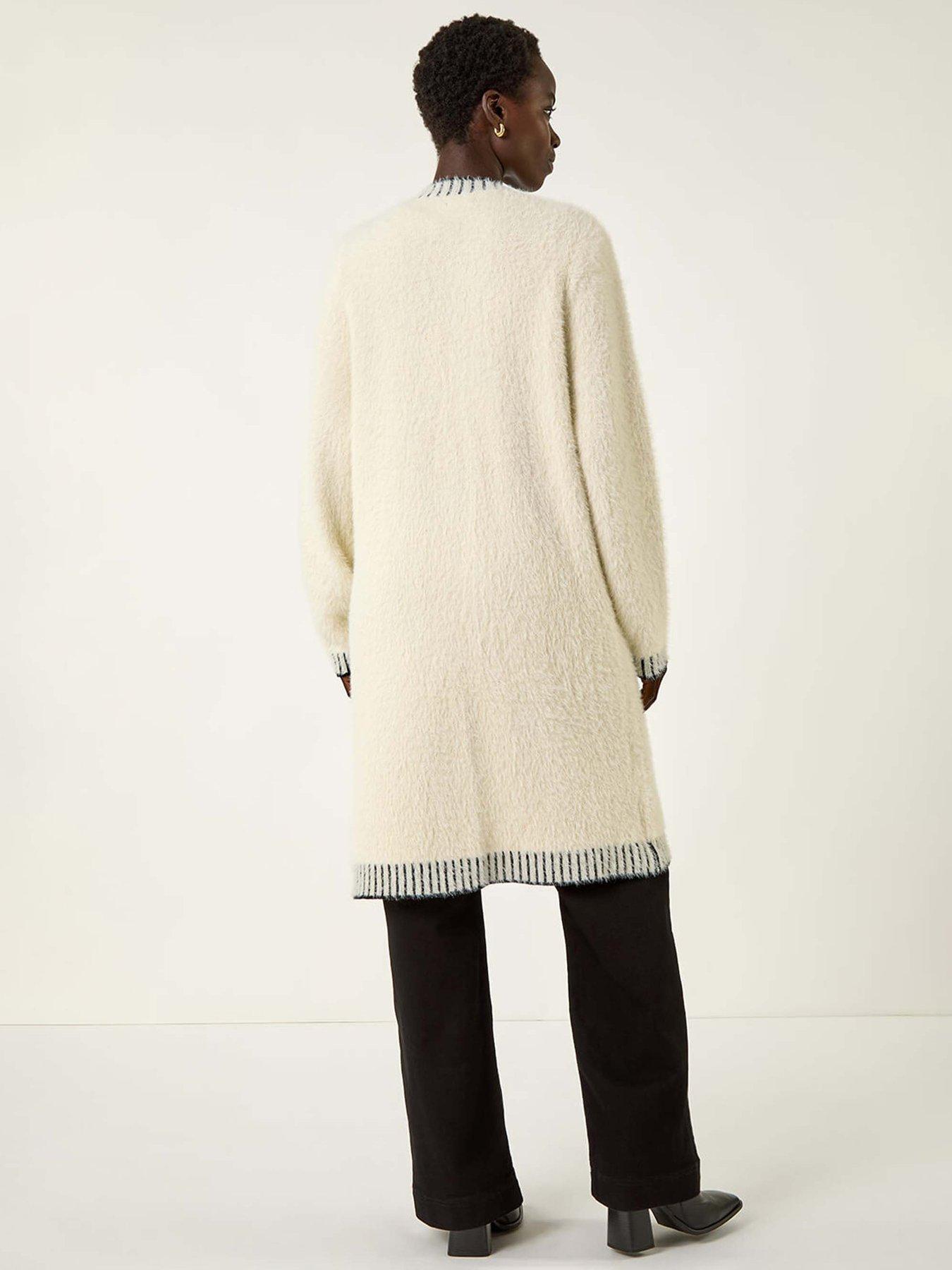 Roman Contrast Stitch Longline Cardigan - Beige | Very