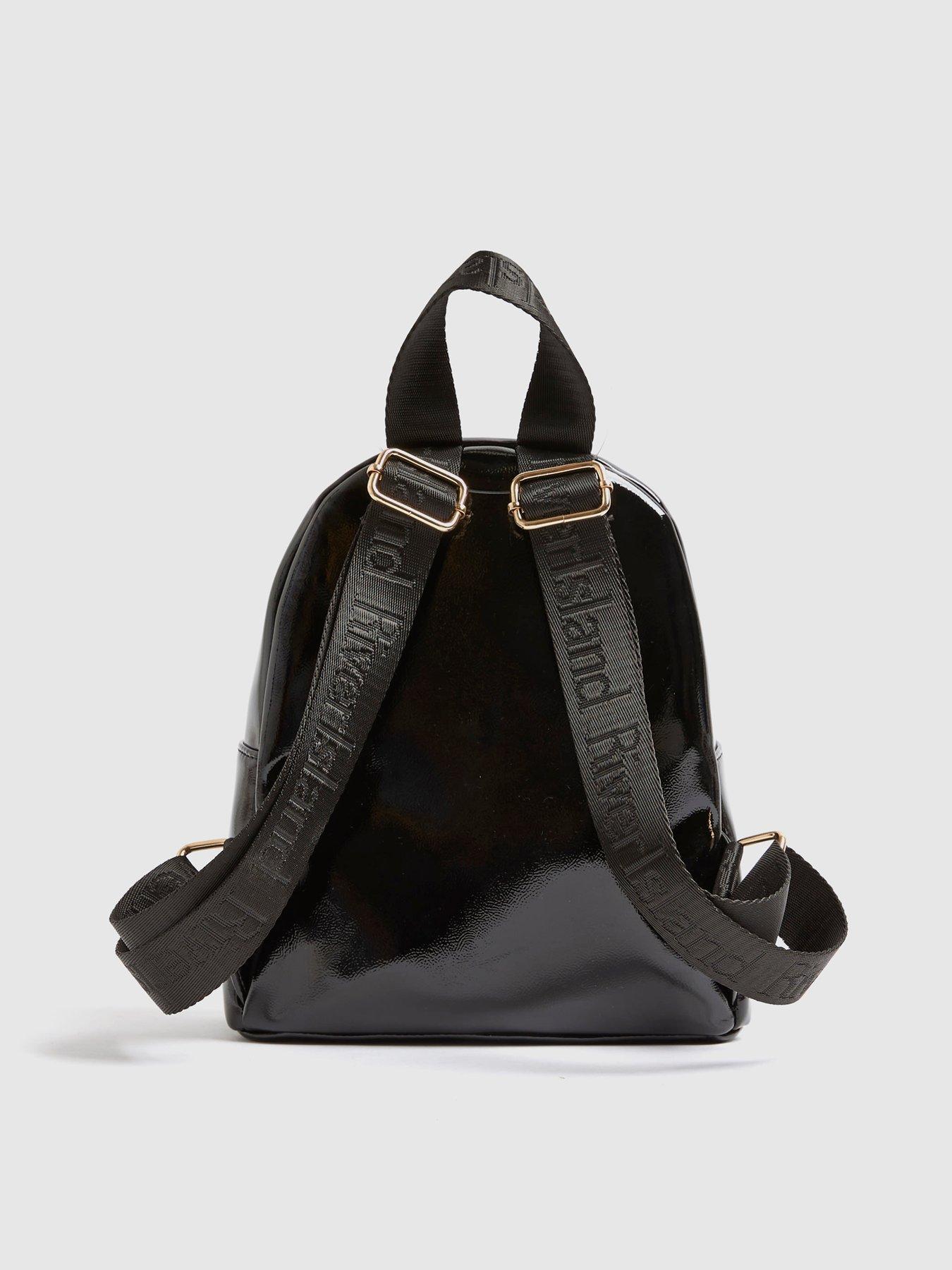 River Island Older Girls Monogram Charm Backpack - Black | Very
