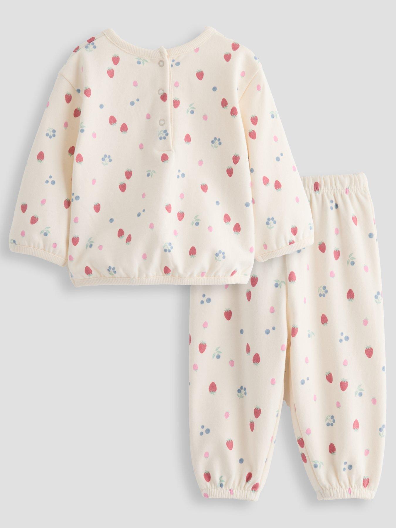 The Very Collection Fruit Print 2 Piece Top and Joggers Set - Cream | Very