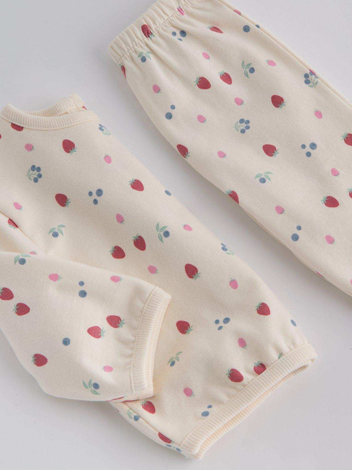 The Very Collection Fruit Print 2 Piece Top and Joggers Set - Cream | Very